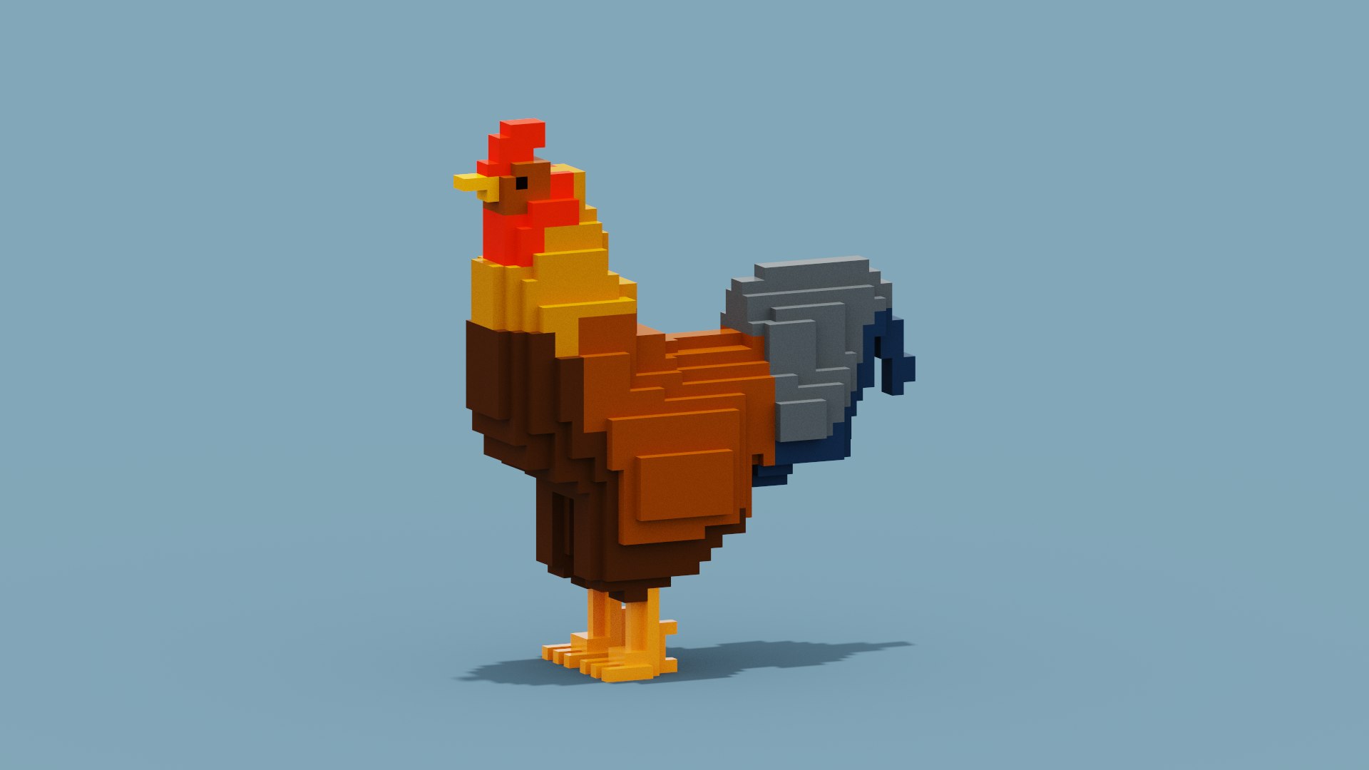 Voxel Rooster model - TurboSquid 1946132