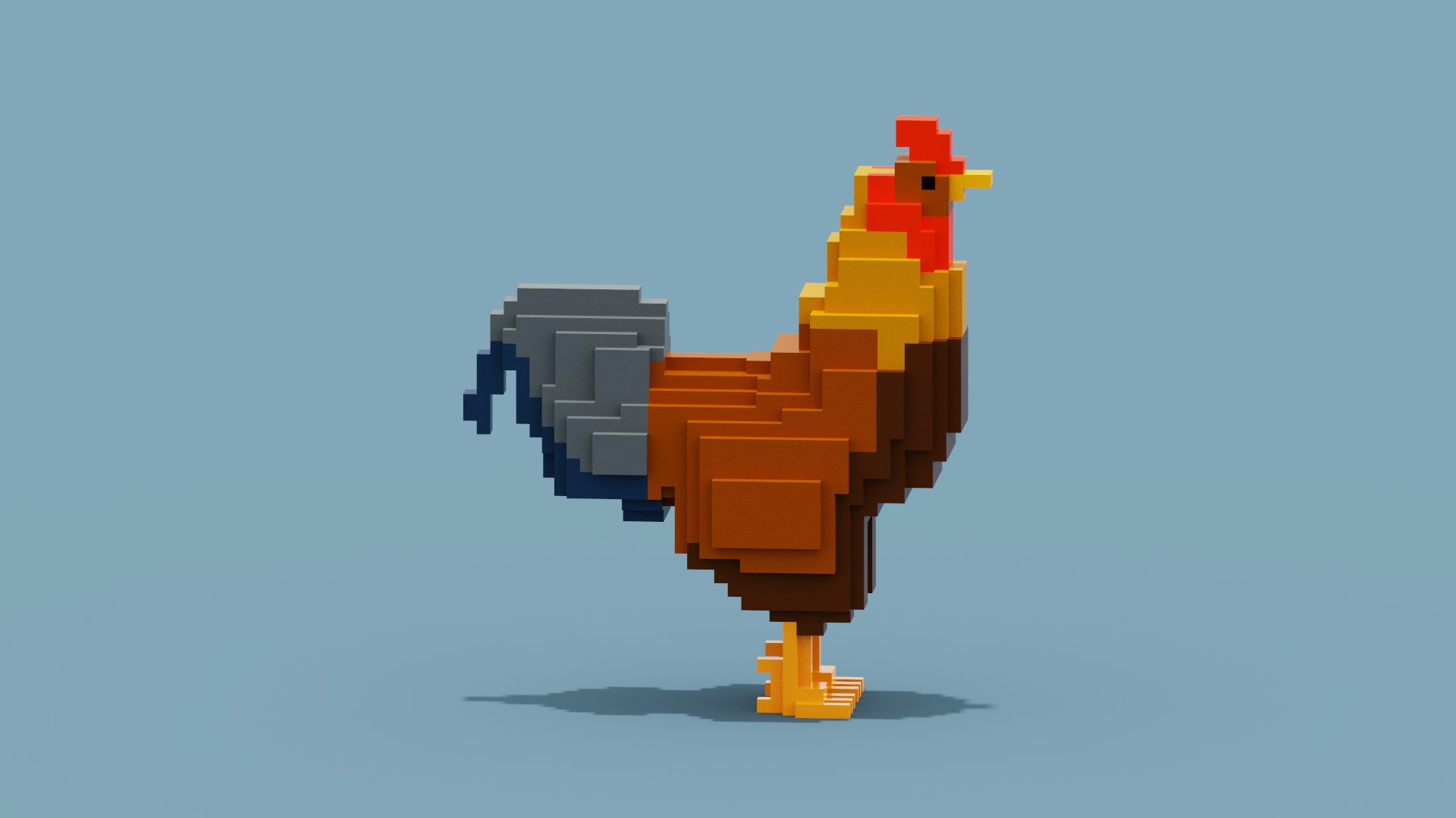 Voxel Rooster model - TurboSquid 1946132