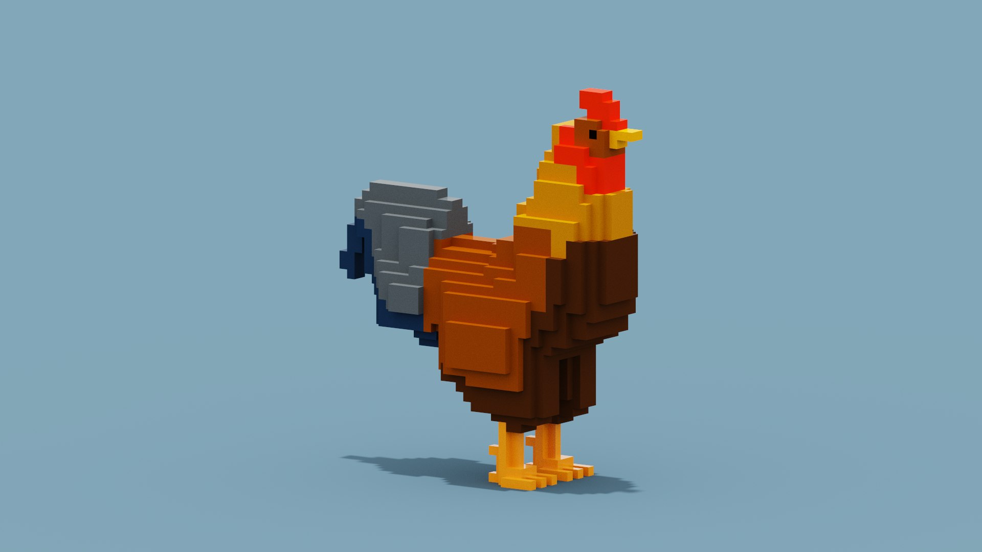 Voxel Rooster model - TurboSquid 1946132