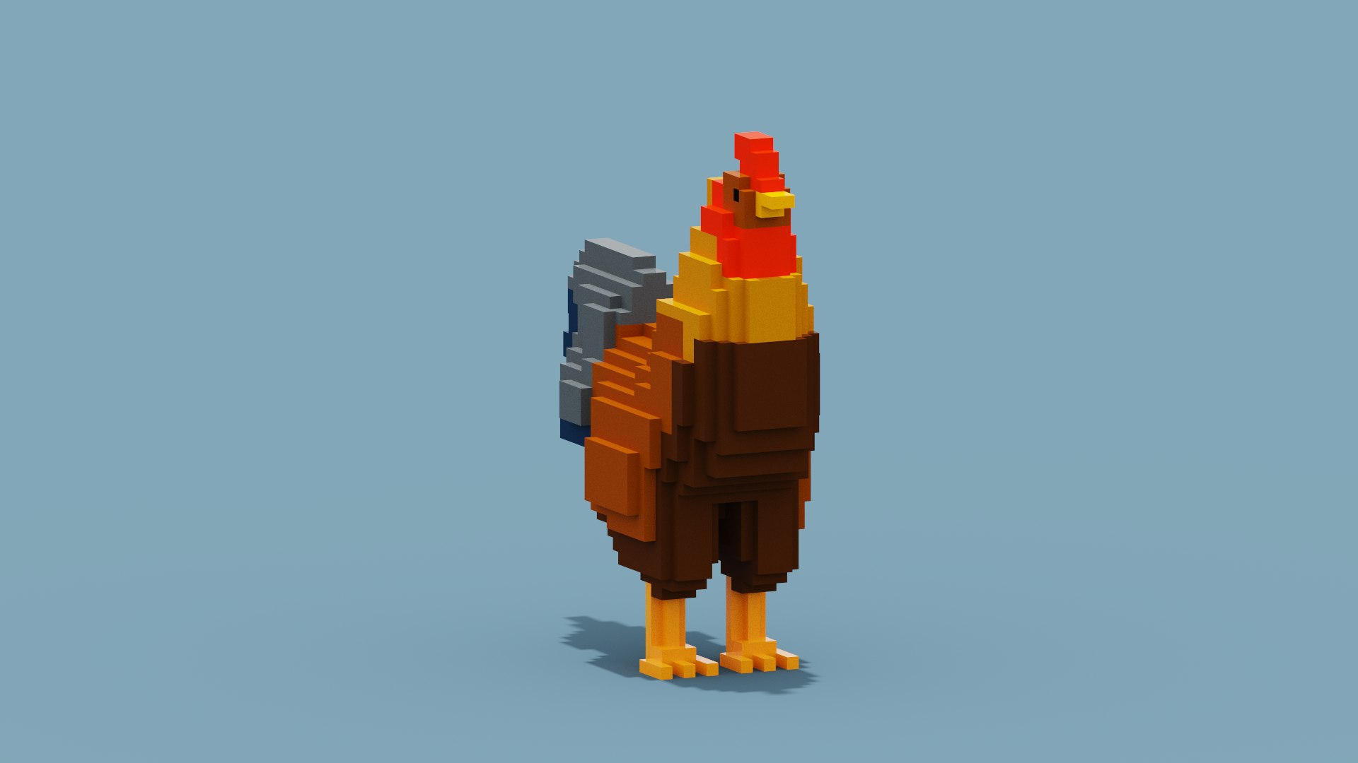 Voxel Rooster model - TurboSquid 1946132