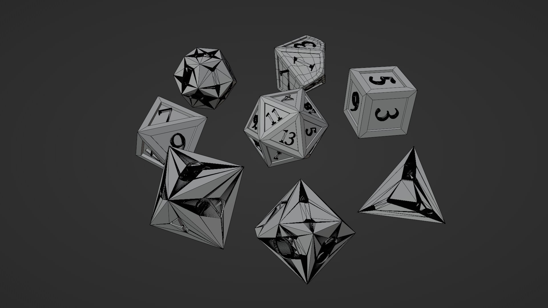 3D Role Playing Dice PBR Printable Low-poly 3D Mode Model - TurboSquid ...