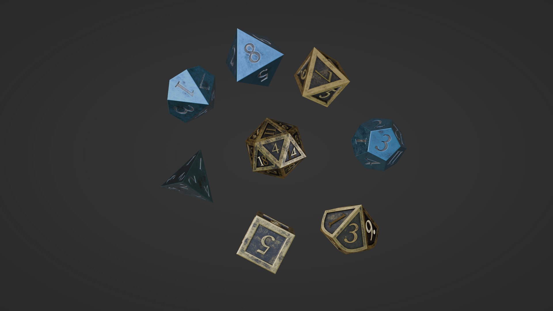 3D Role Playing Dice PBR Printable Low-poly 3D Mode Model - TurboSquid ...