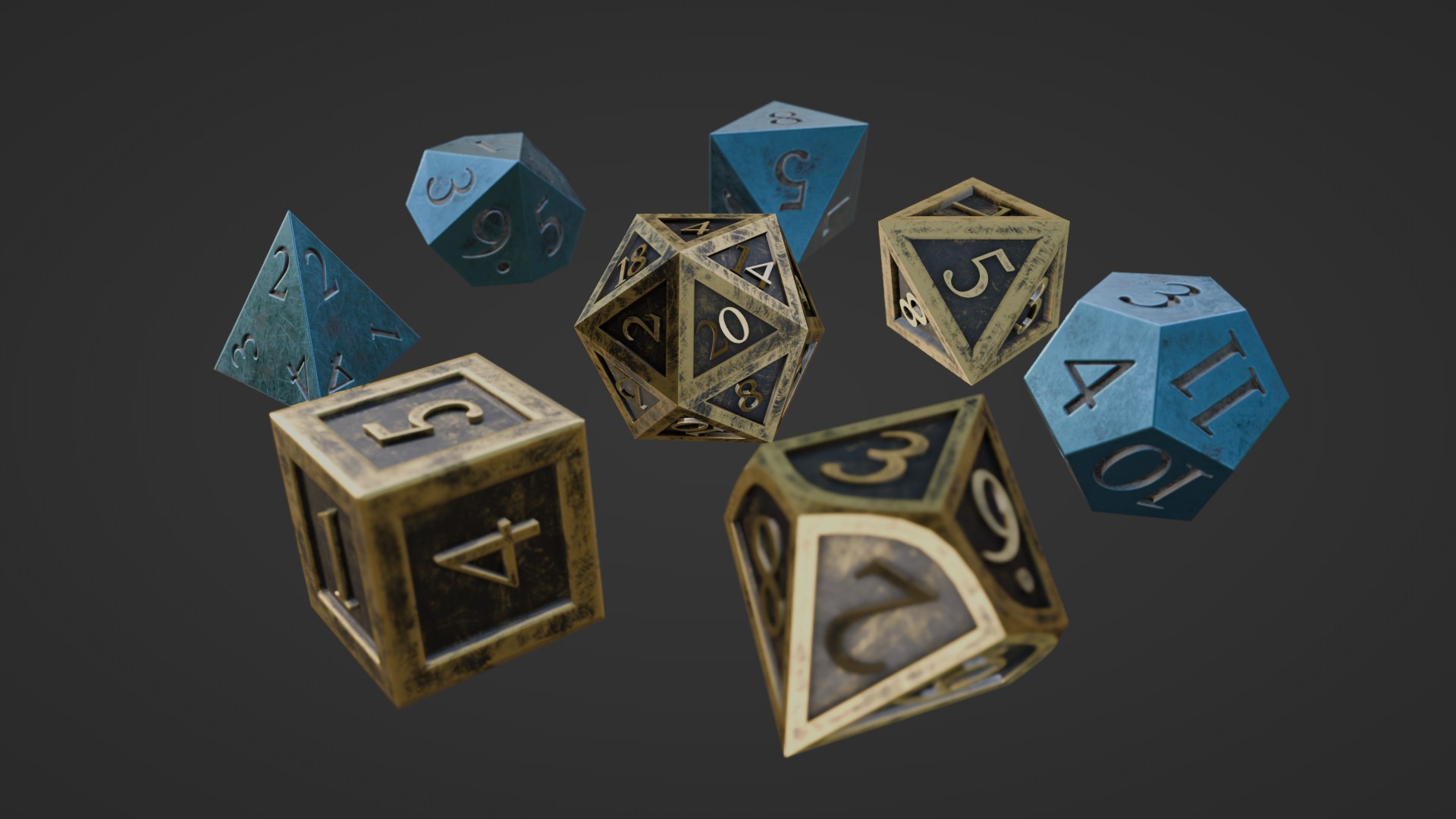 3D Role Playing Dice PBR Printable Low-poly 3D Mode Model - TurboSquid ...