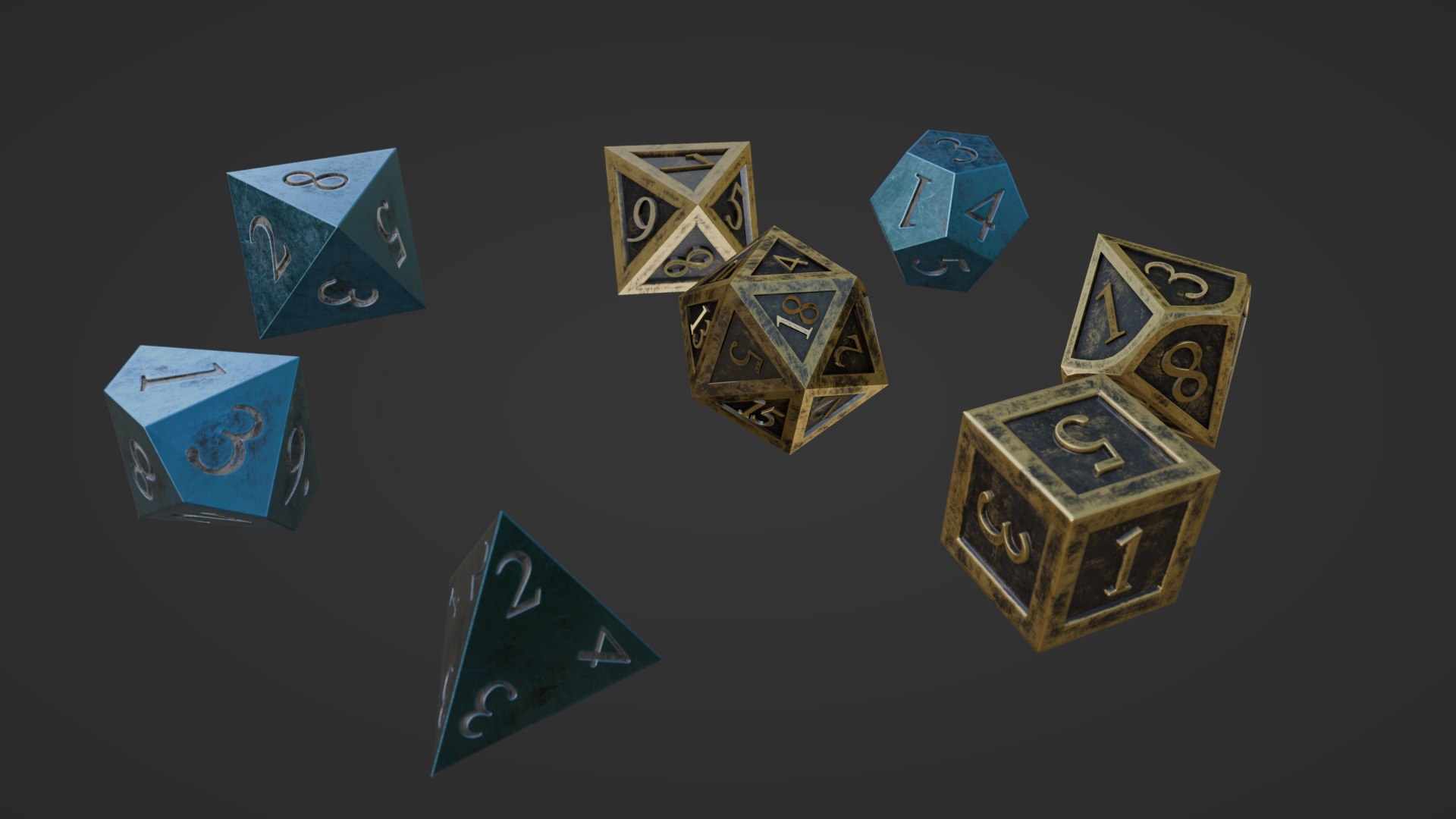3D Role Playing Dice PBR Printable Low-poly 3D Mode Model - TurboSquid ...