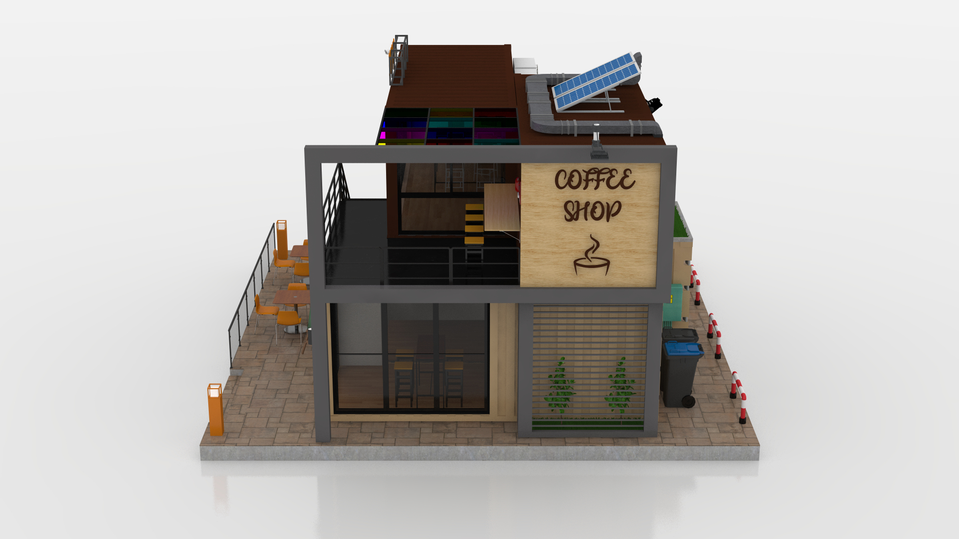 3D Shipping Container Coffe Shop Model - TurboSquid 1915266