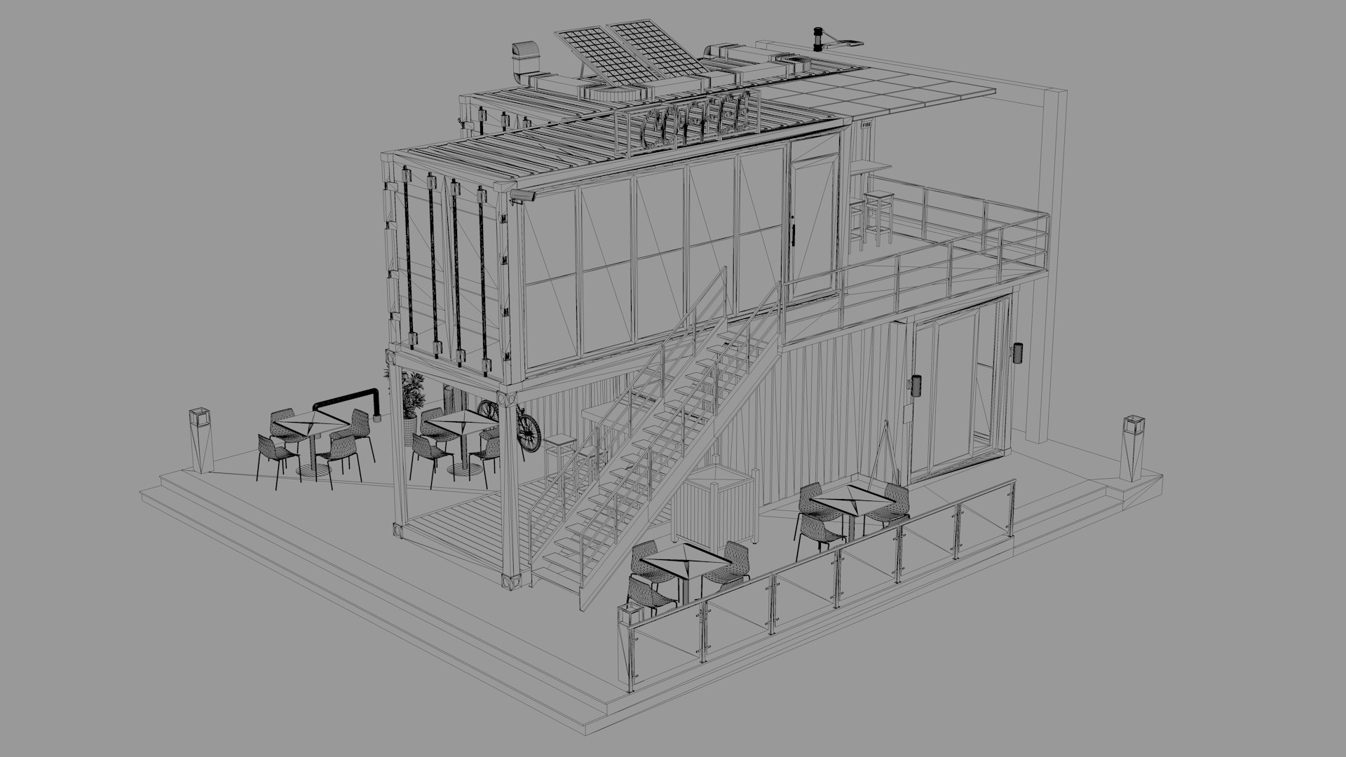 3D Shipping Container Coffe Shop Model - TurboSquid 1915266