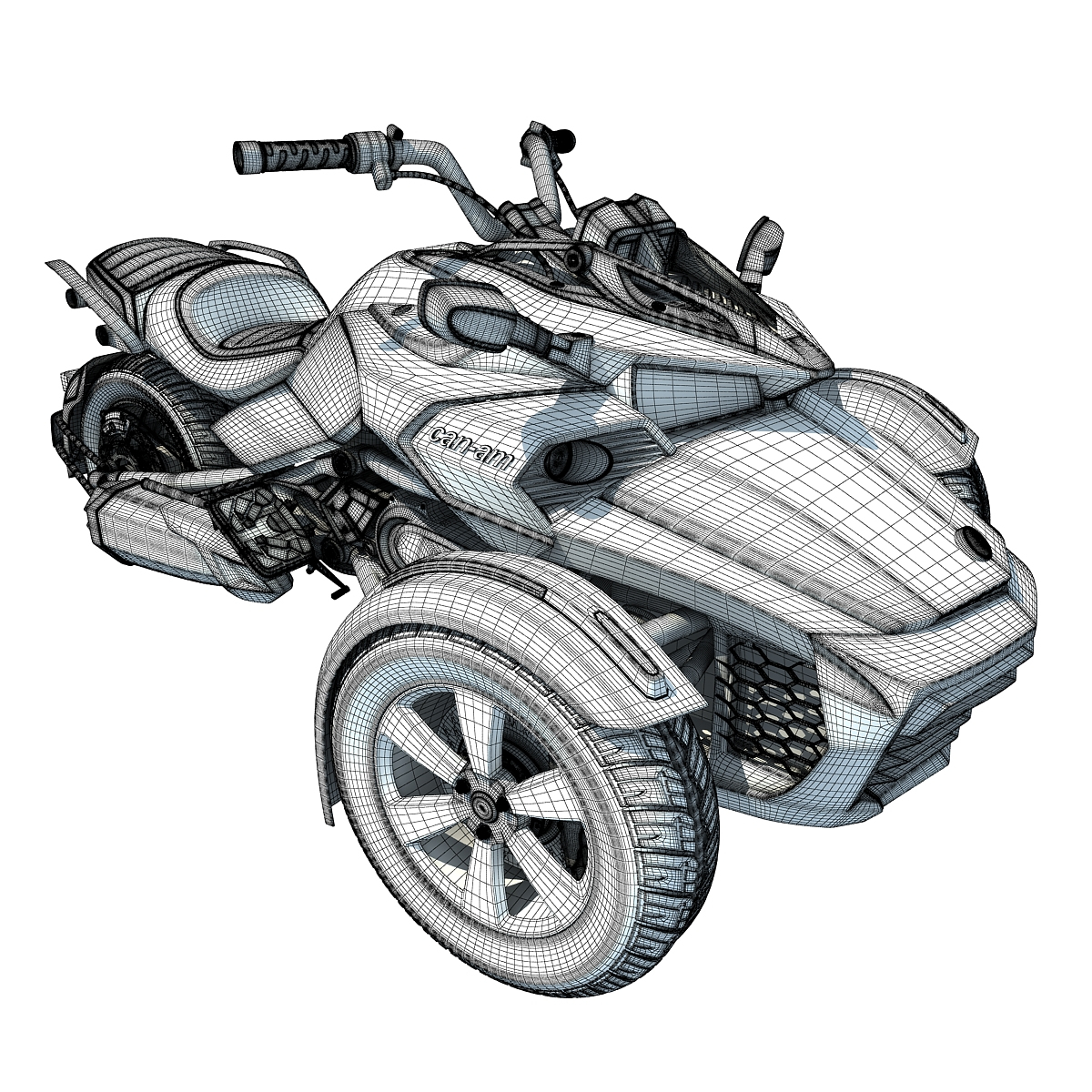 3d model can-am spyder f3 motorcycle