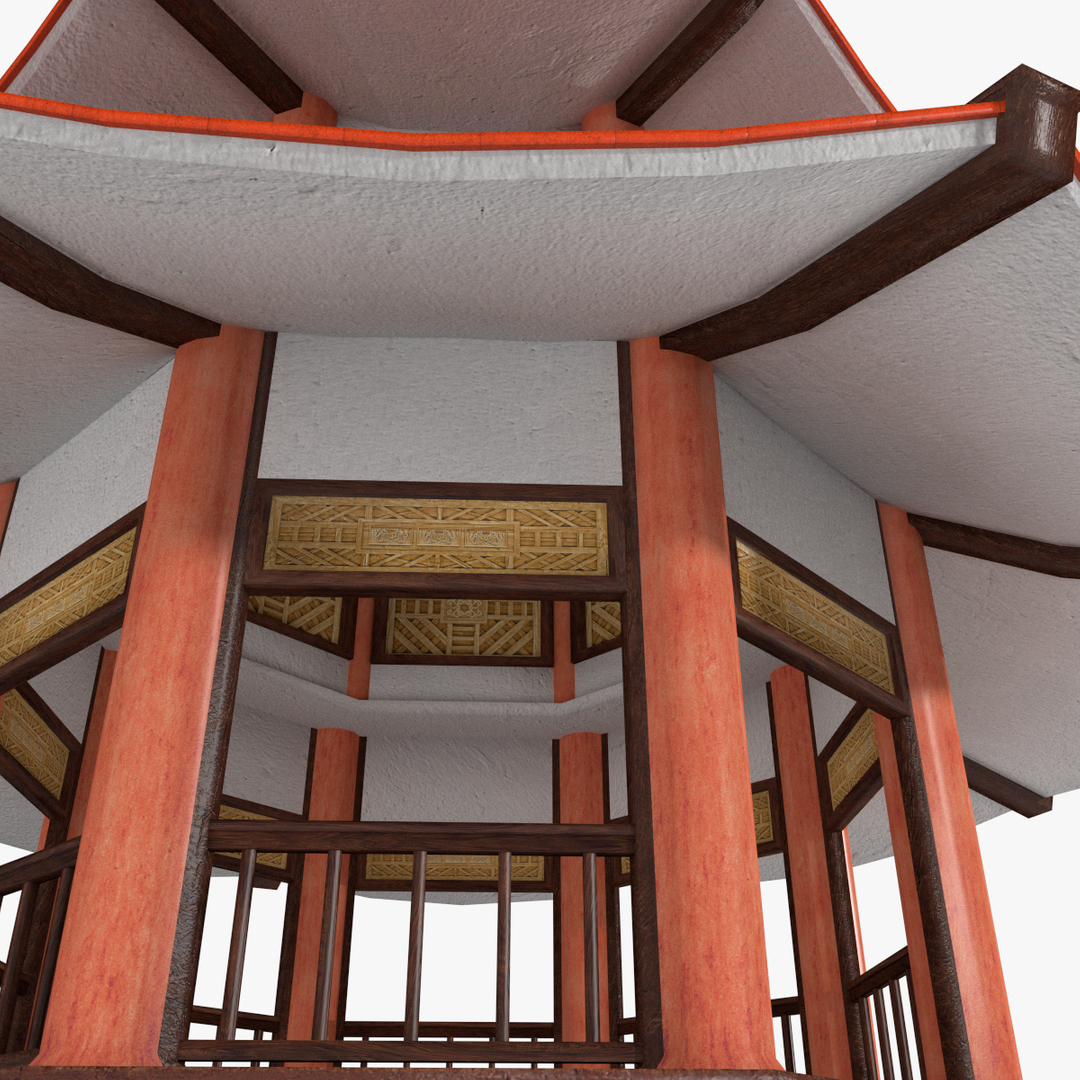 low-poly chinese pagoda 3d model