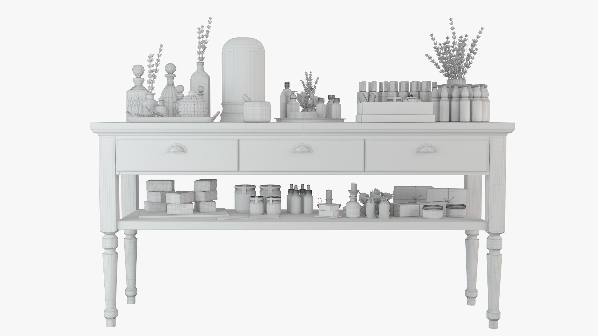 Aromatherapy Shop Cosmetics Table 3D Model - TurboSquid 1788449