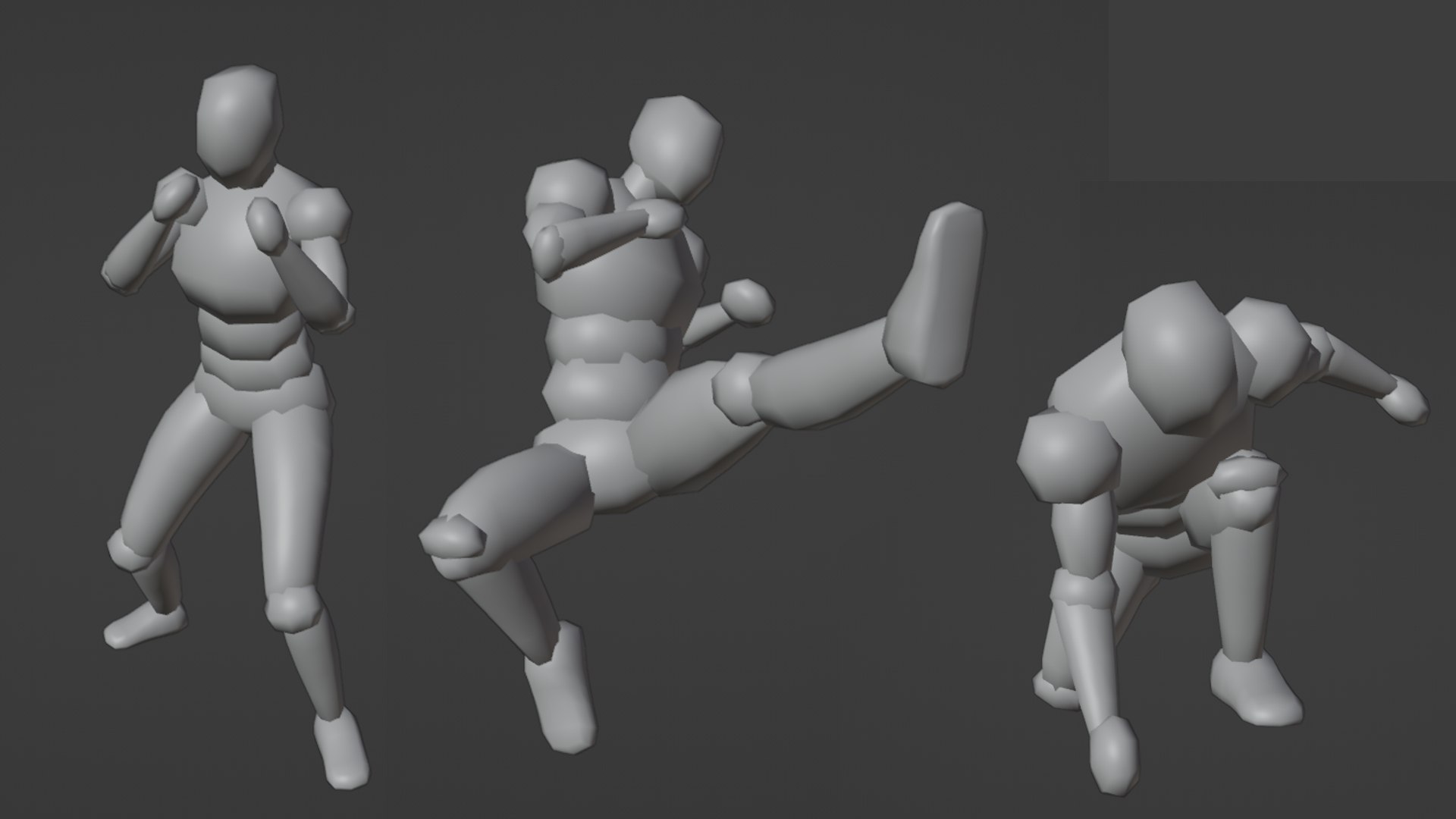 Rigged Dummy Characters For Game Prototyping 3D Model - TurboSquid 2046993