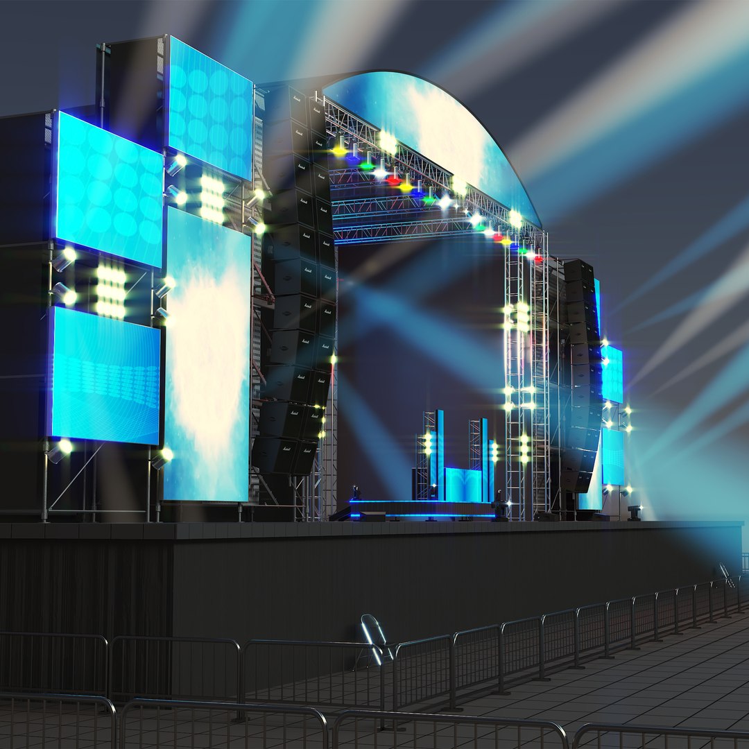 Mega Stage DJ Set 3D model - TurboSquid 1894956