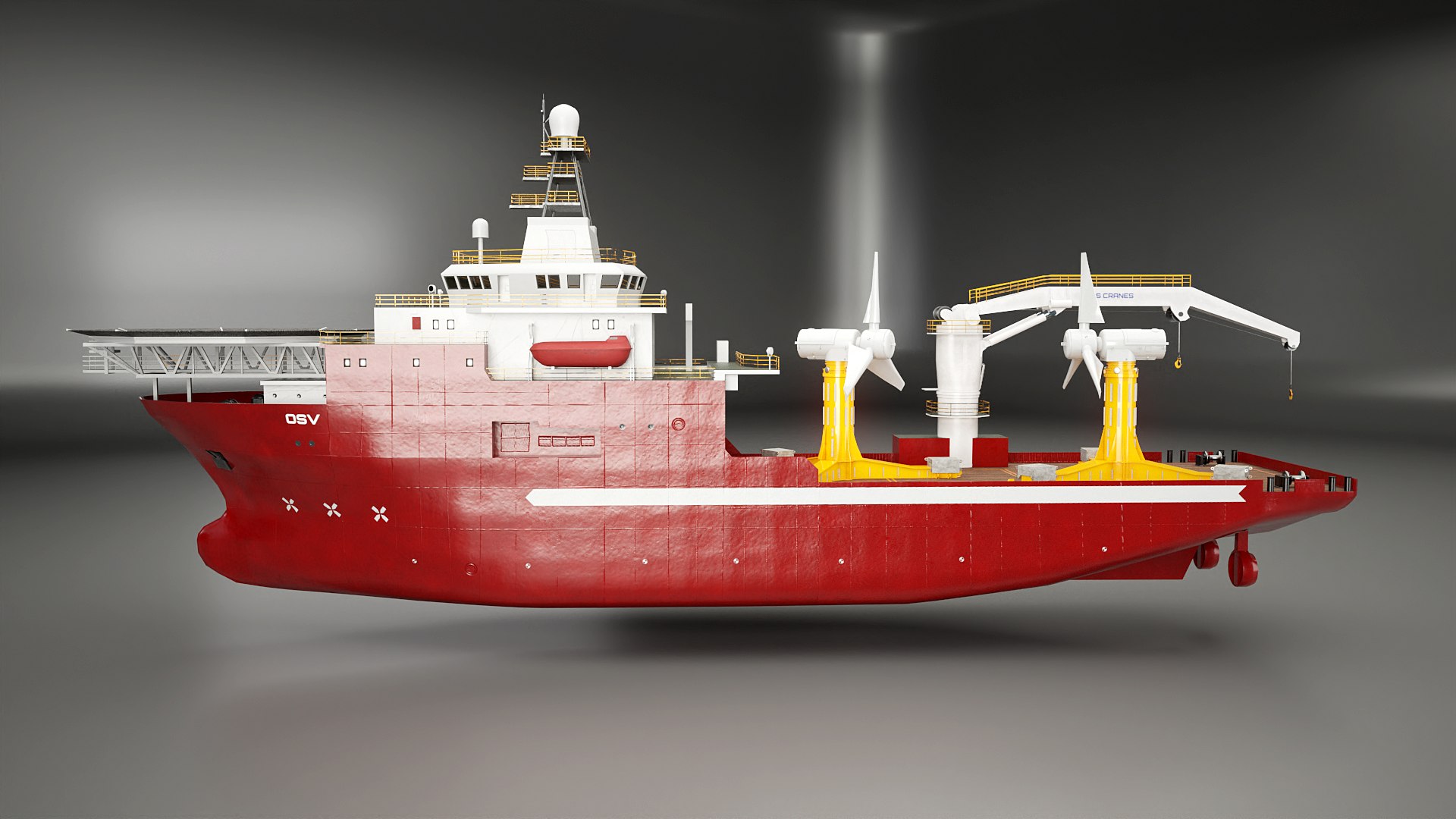 Offshore Support Vessel and Tidal Power Turbine 3D model - TurboSquid ...