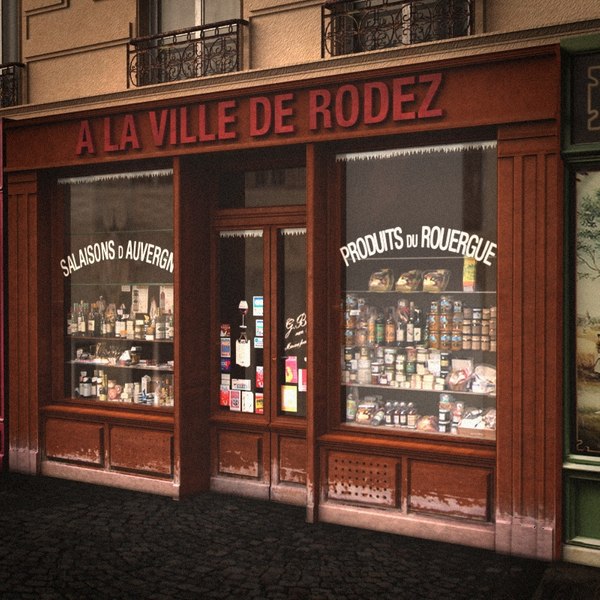 18 개의 전형적인 파리 1 층 상점들의 컬렉션 3D 모델 - TurboSquid 912956