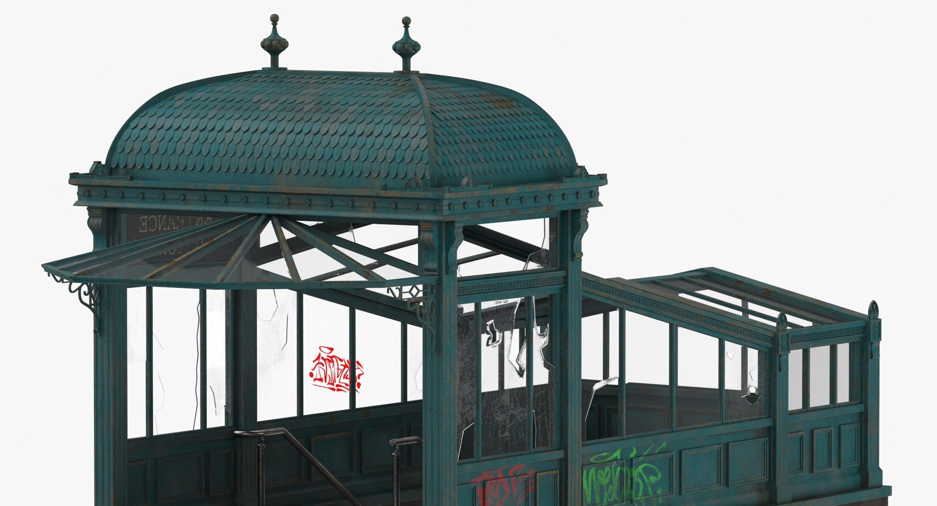 3D Subway Entrance 04 Destroyed - TurboSquid 1987626