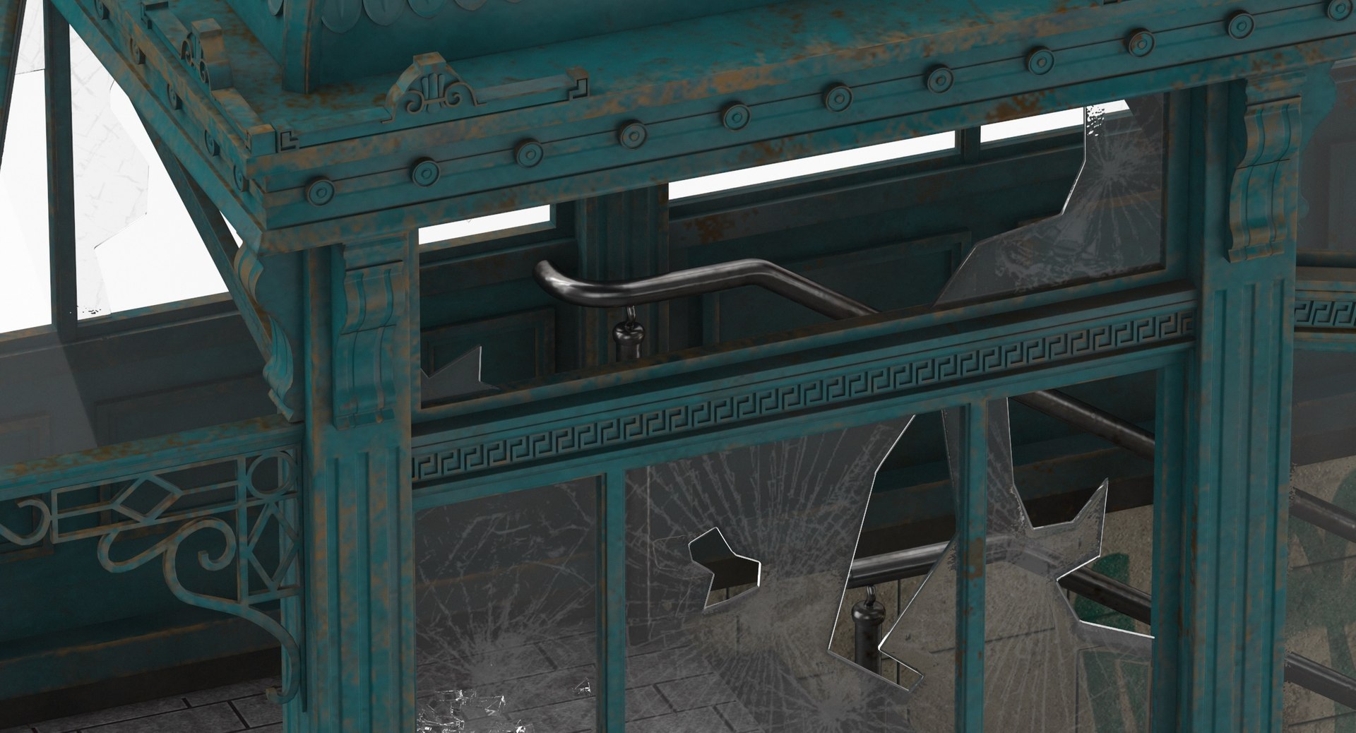 3D Subway Entrance 04 Destroyed - TurboSquid 1987626