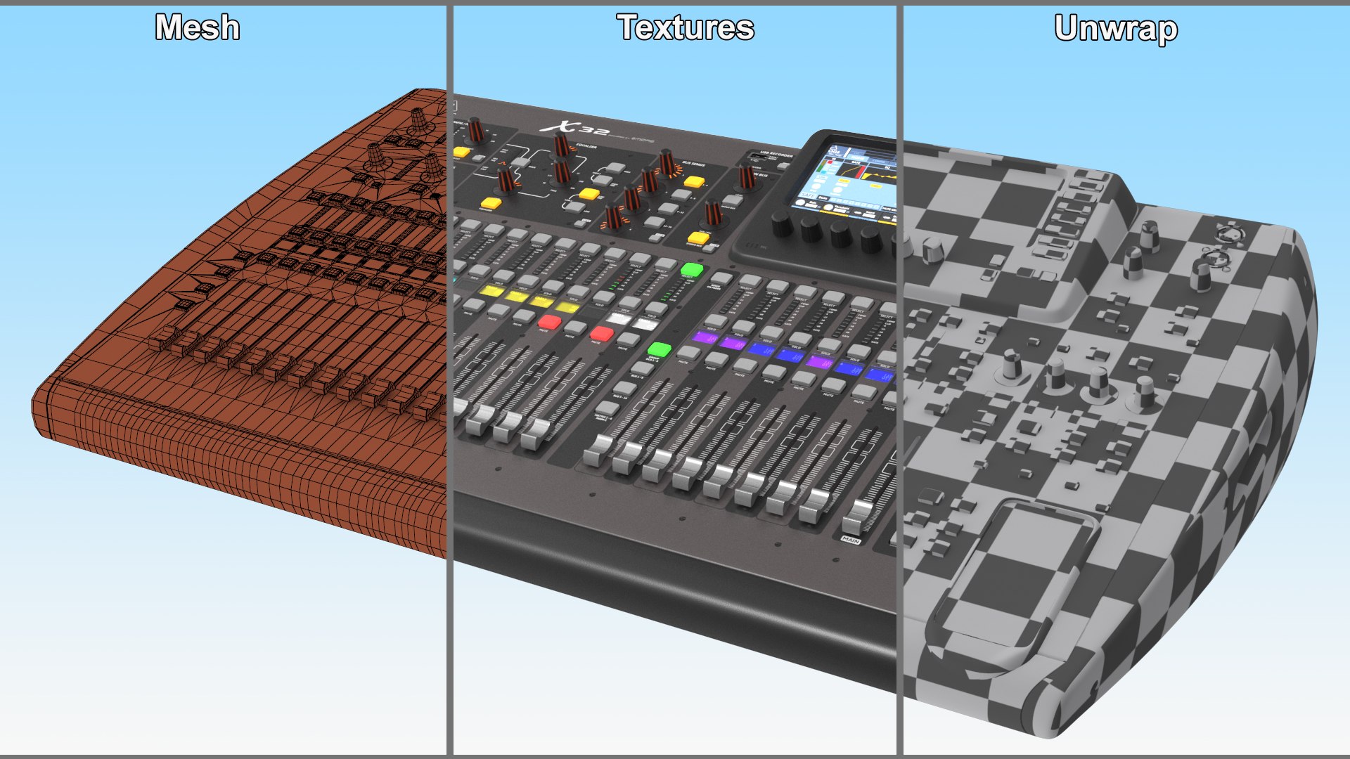 Behringer X32 Digital Mixer Switched On 3D - TurboSquid 2189746