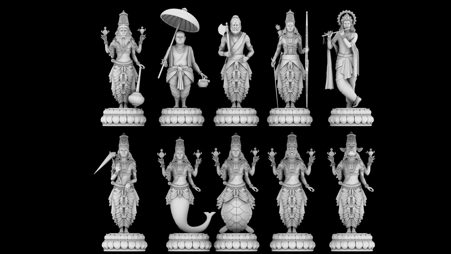 3D Dashavatar Gods Vishnu 3d Models Model - TurboSquid 1788883