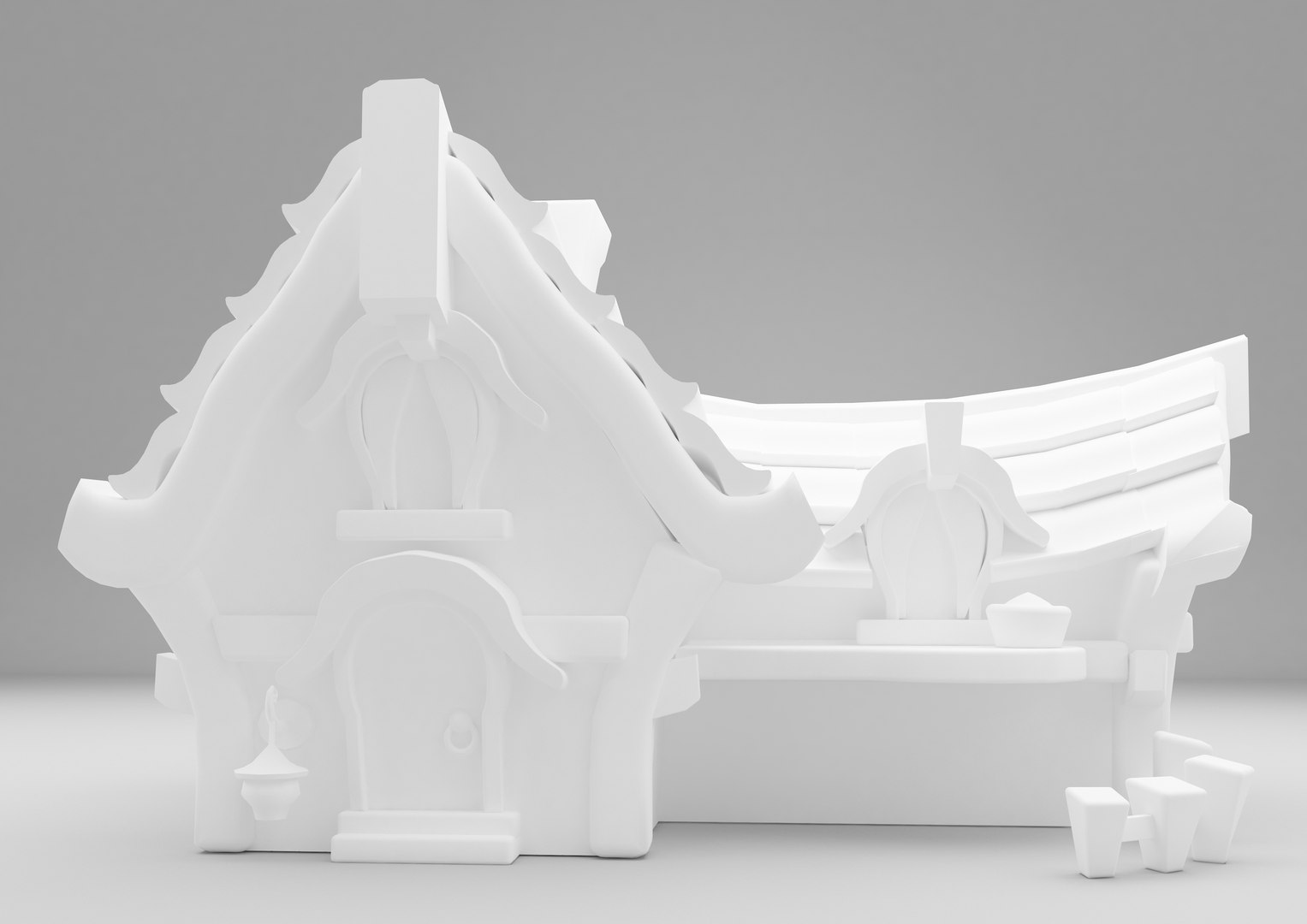 3D Printable Cartoon House Print Model - TurboSquid 1263495