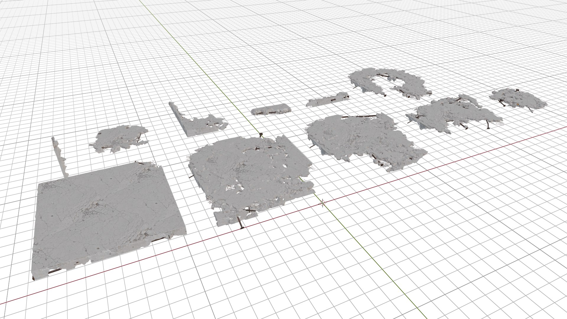 Broken Construction Concrete Debris Pack 3D - TurboSquid 2515449