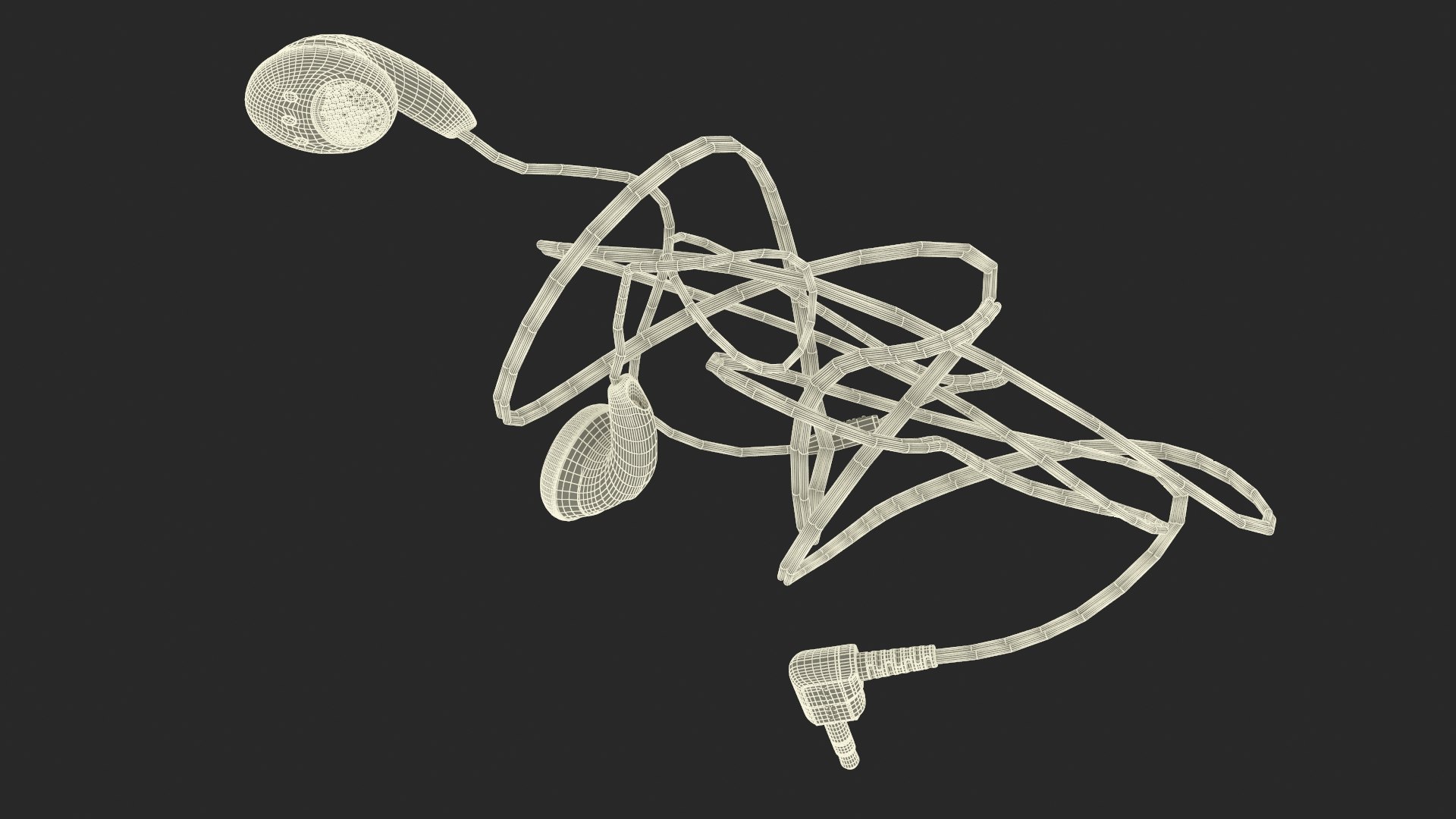 Sony Vintage In-Ear Headphones Tangled Model - TurboSquid 2290470