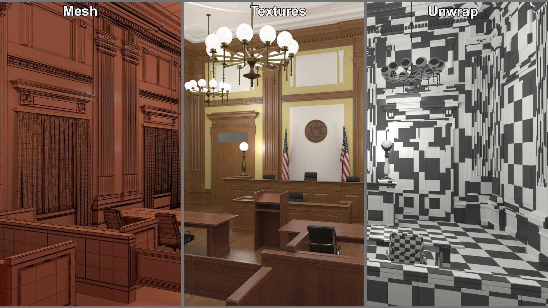 3D Courthouse Room - TurboSquid 2399383