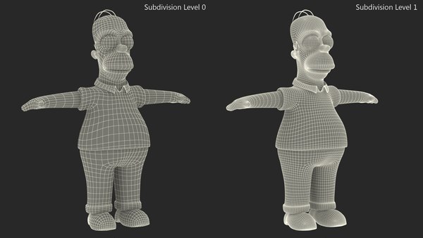 modelo 3d Homero Simpson aparejado - TurboSquid 2163504