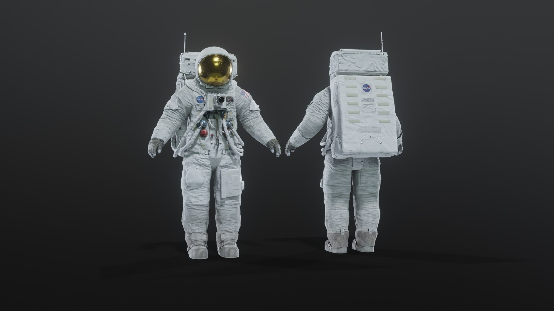 3D Apollo 11 A7L Spacesuit Rigged - TurboSquid 1914385