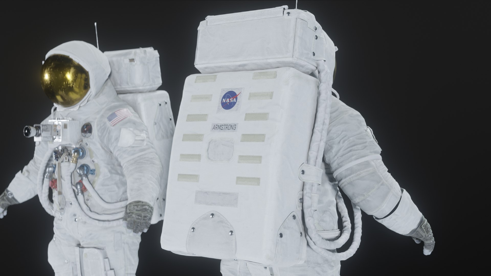 3D Apollo 11 A7L Spacesuit Rigged - TurboSquid 1914385