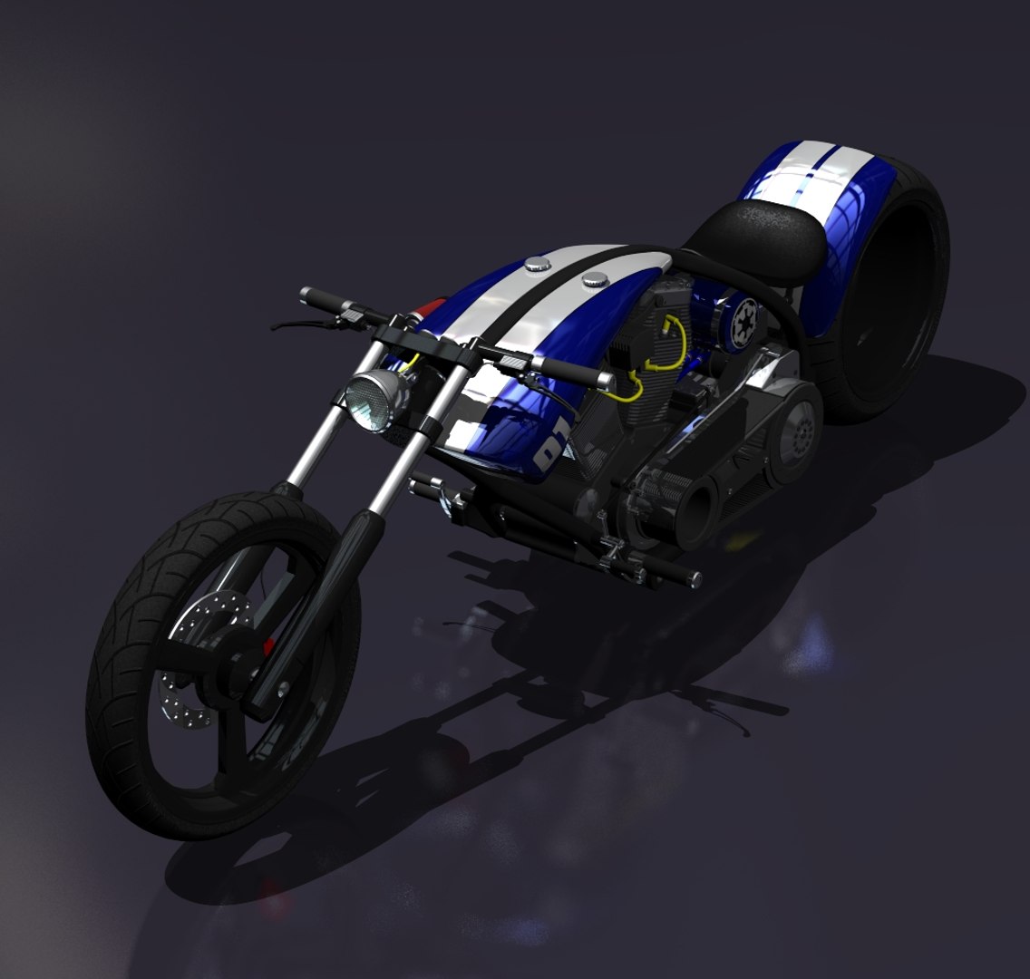 Chopper Motorcycle 3d Lwo