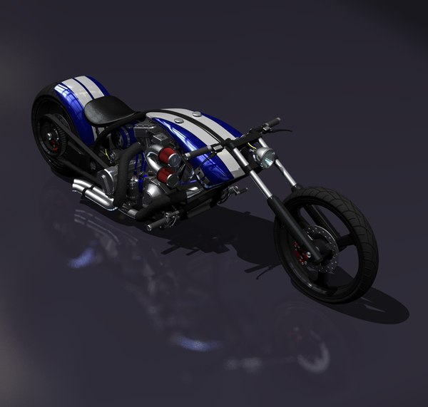 chopper motorcycle 3d lwo