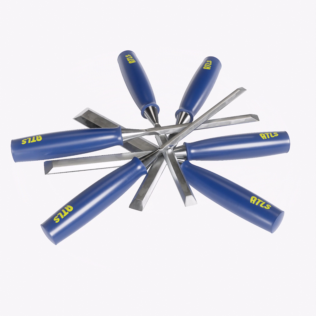 Straight Chisels Set 3D Model - TurboSquid 1723989
