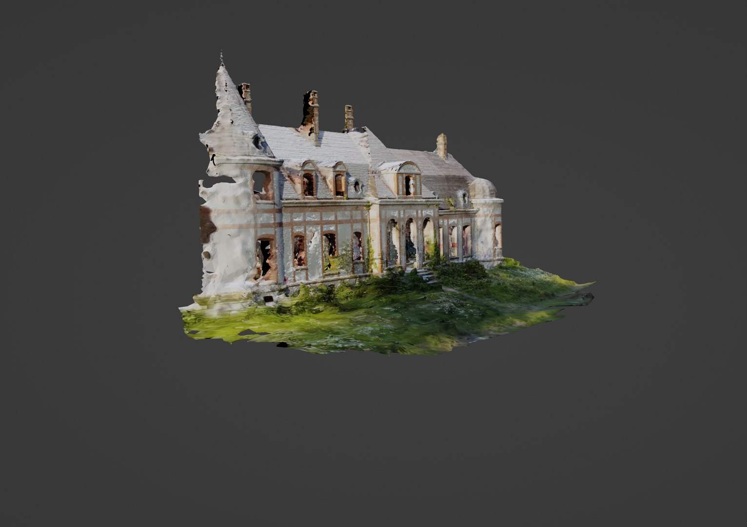 3D Abandoned Chateau Facade Photoscan Model - TurboSquid 2075198