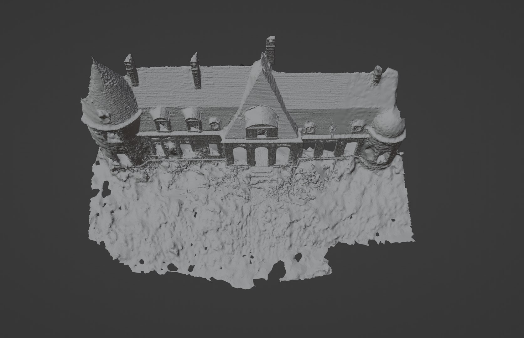 3D Abandoned Chateau Facade Photoscan Model - TurboSquid 2075198