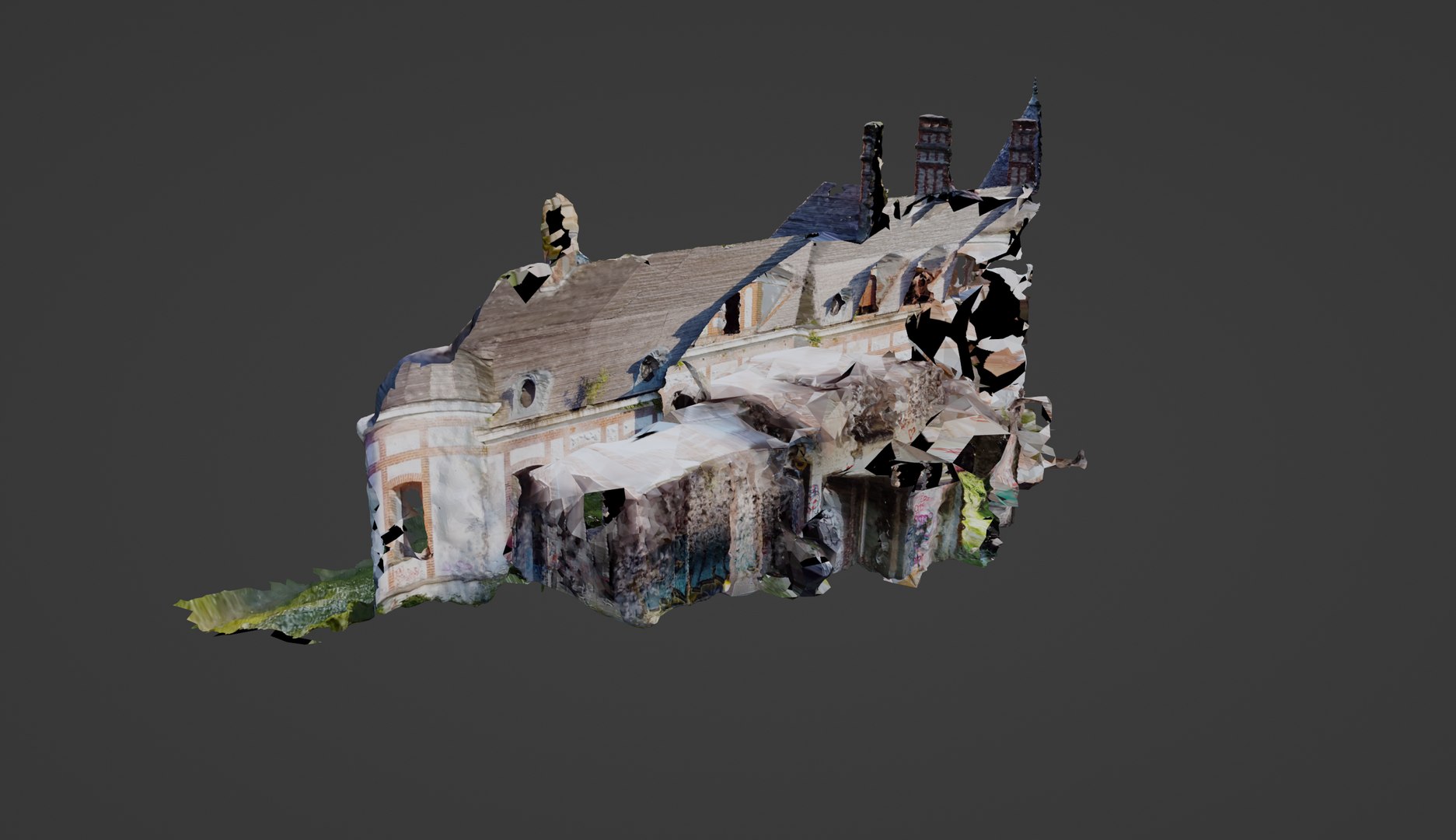 3D Abandoned Chateau Facade Photoscan Model - TurboSquid 2075198