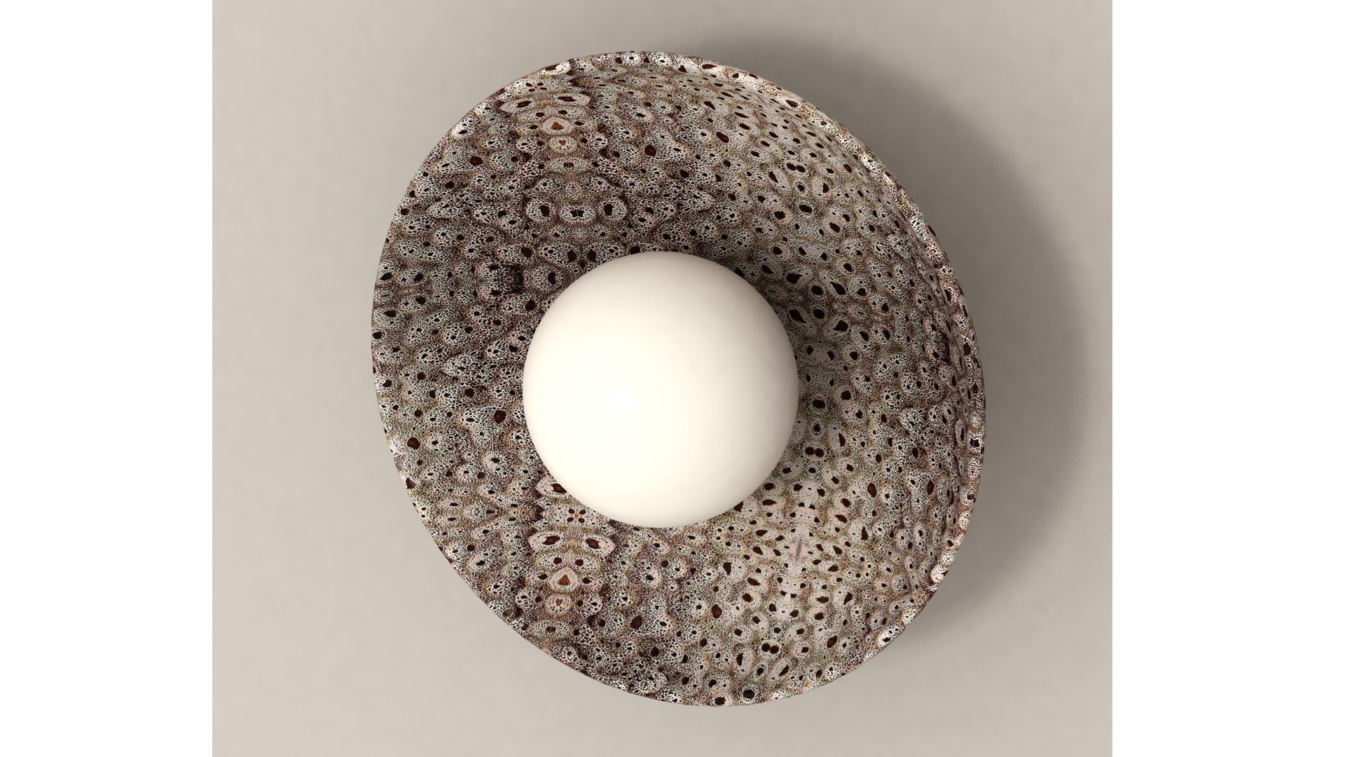 3D Ceramic Wall Dish Sconce Light White Ochre - TurboSquid 2423240