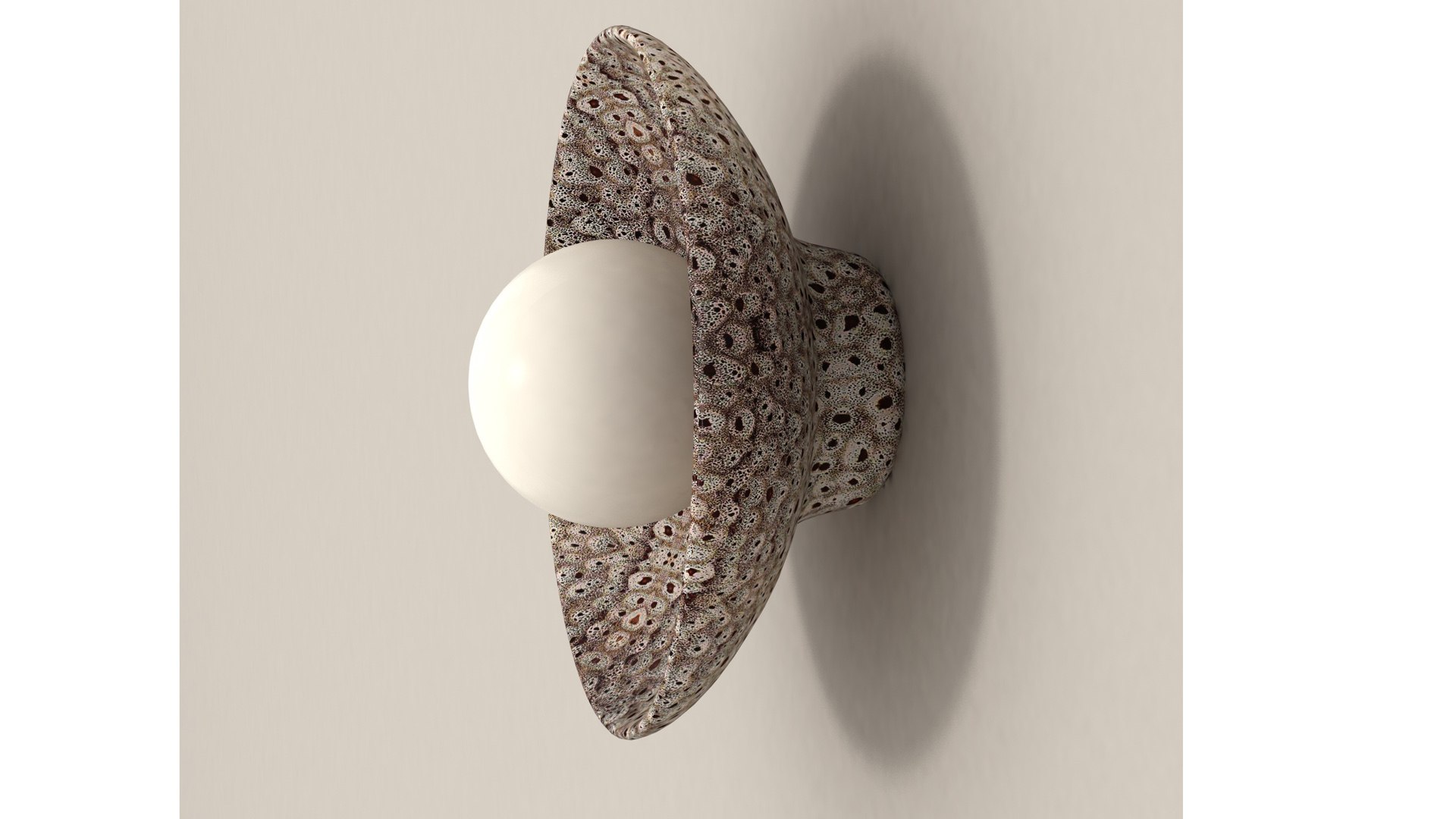 3D Ceramic Wall Dish Sconce Light White Ochre - TurboSquid 2423240