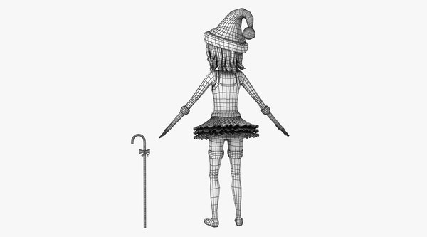 3d jill christmas elf rigged model