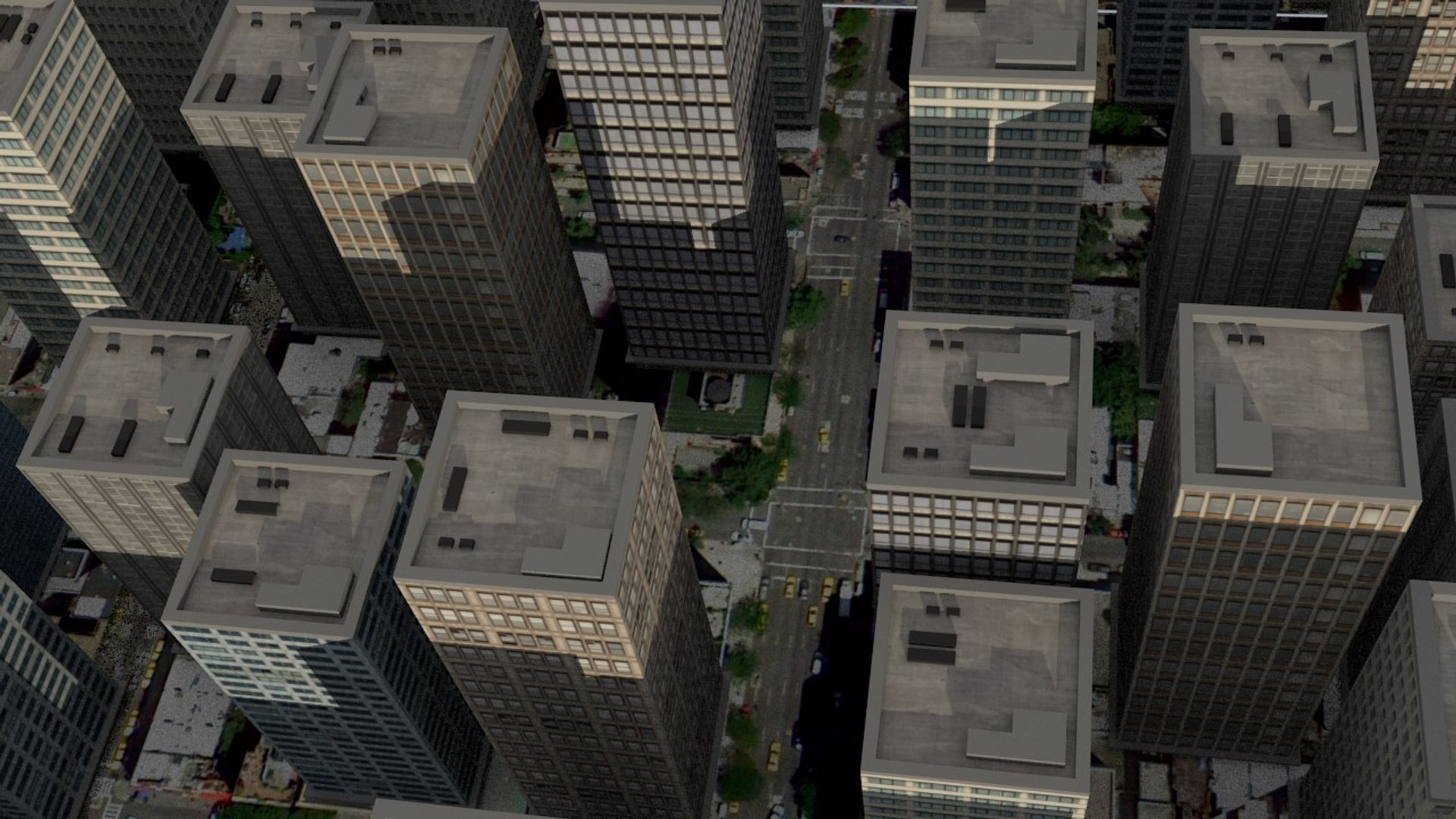 City Scape Skyline Buildings 3d Model