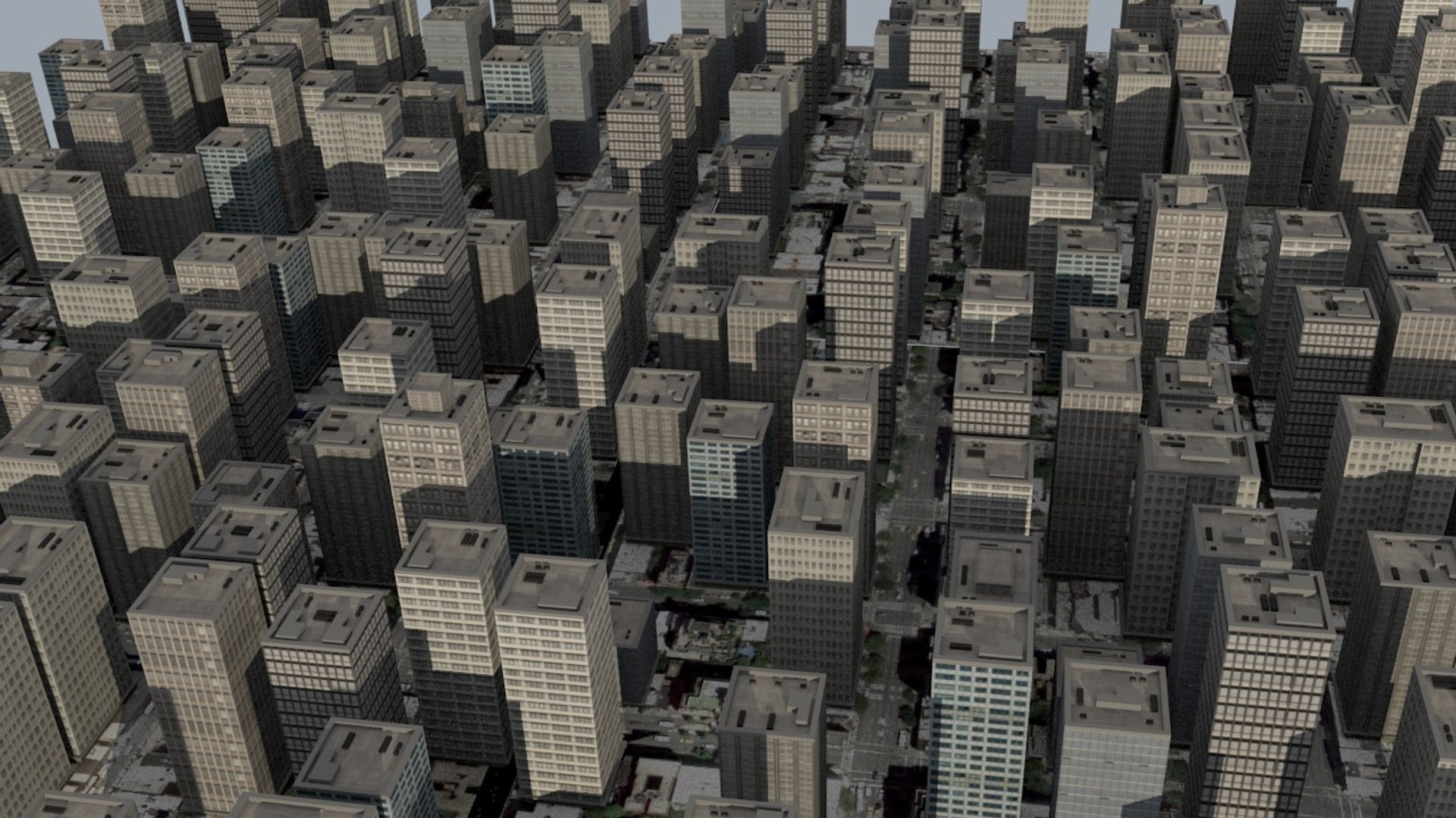 City Scape Skyline Buildings 3d Model