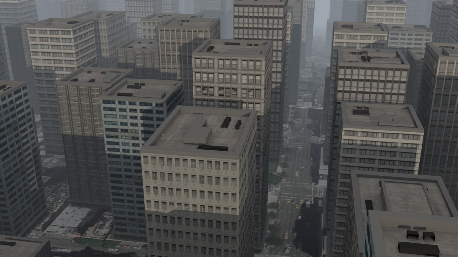 City Scape Skyline Buildings 3d Model