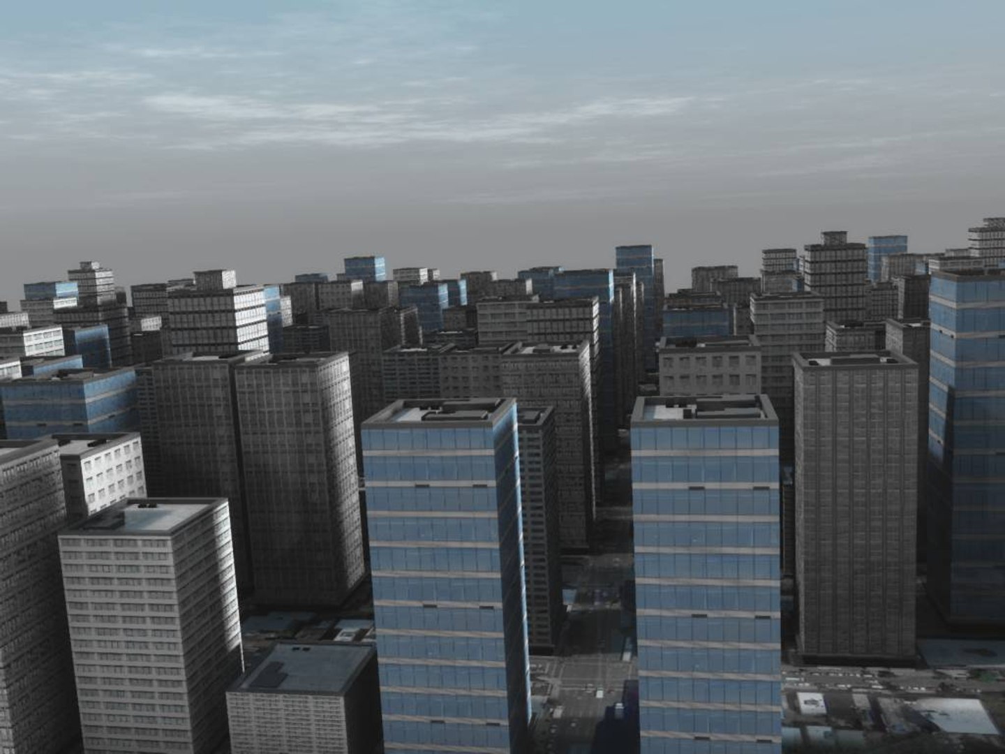 City Scape Skyline Buildings 3d Model