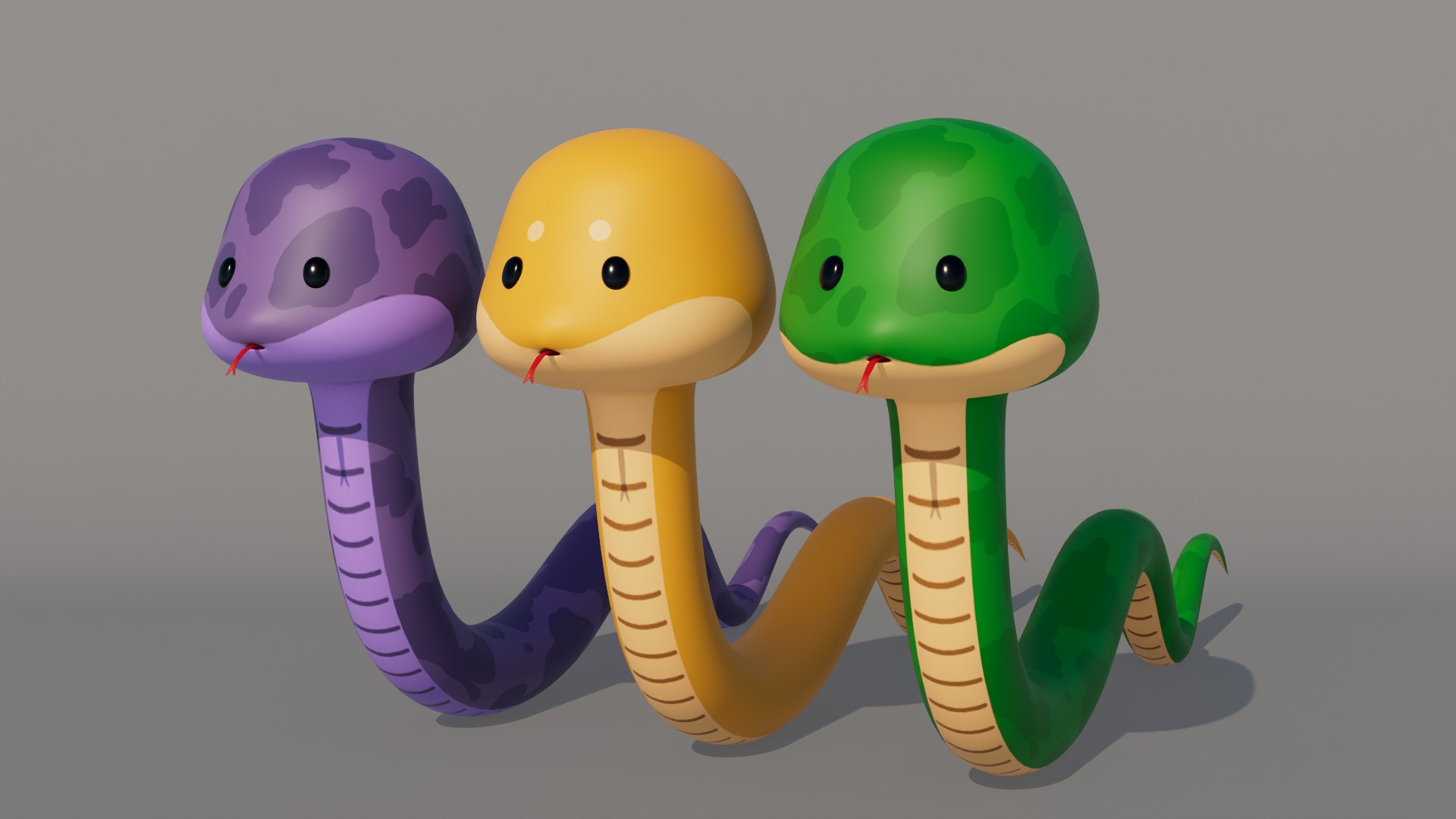 Rigged Cartoon Snake 3D Model - TurboSquid 2183674