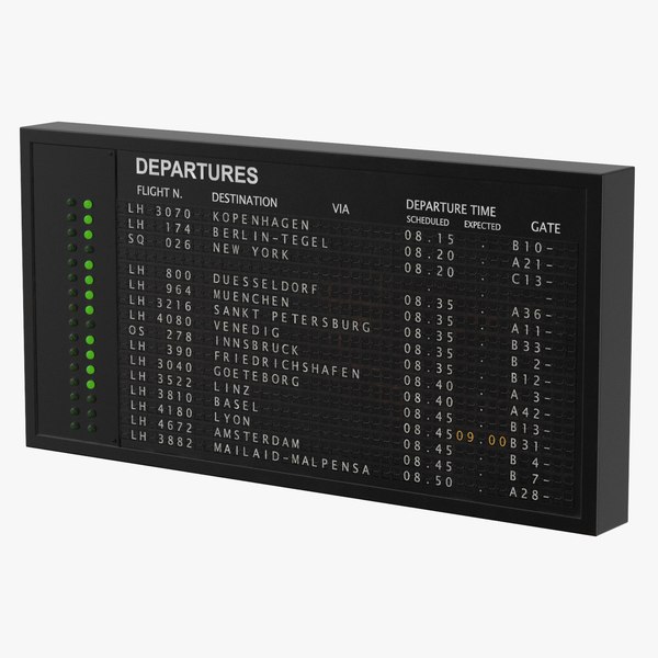 Old flight information board model | 1145426 | TurboSquid