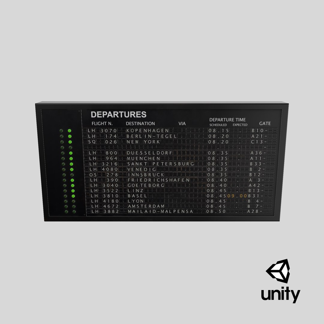 Old flight information board model | 1145426 | TurboSquid