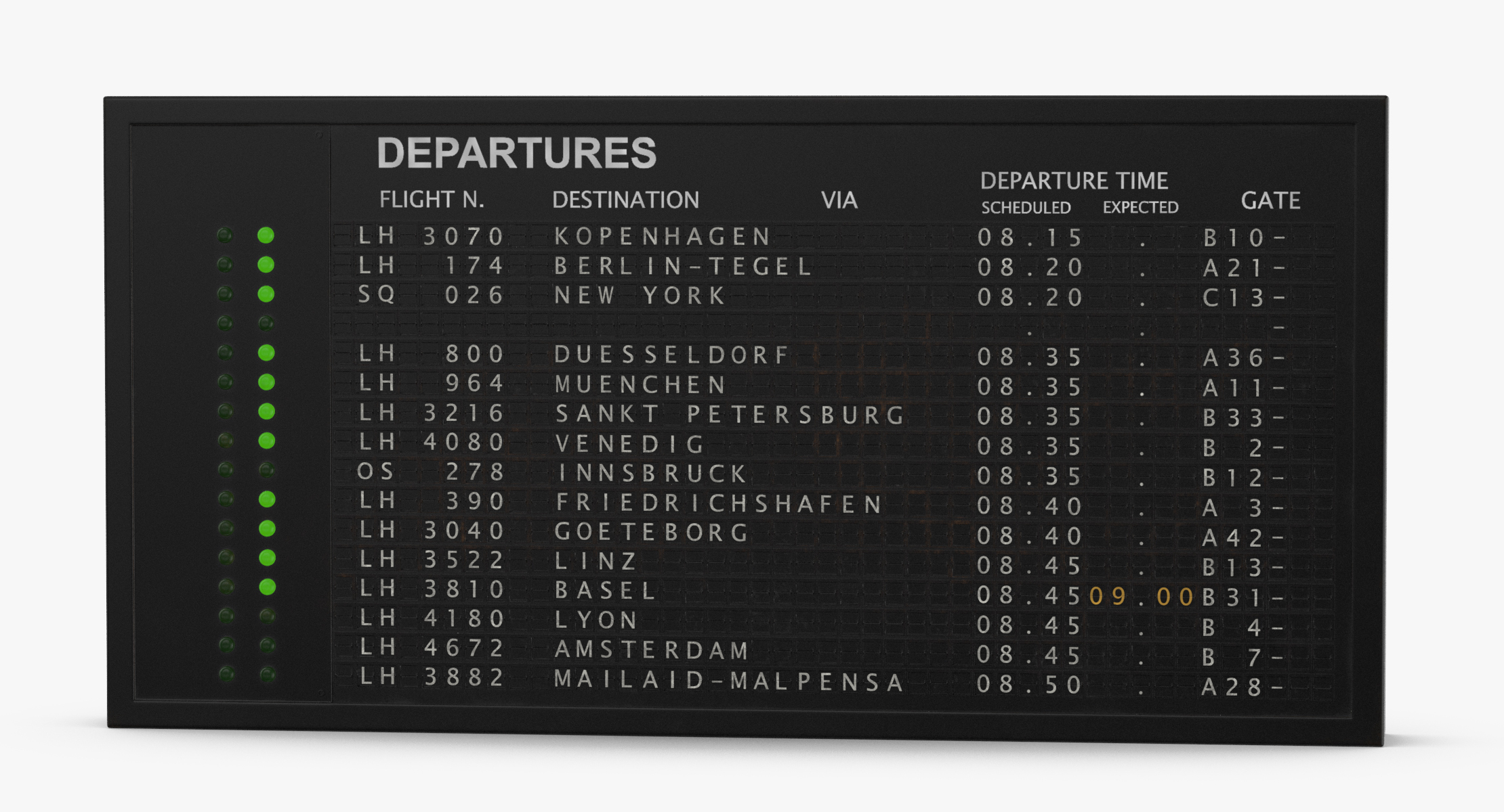 Old flight information board model | 1145426 | TurboSquid