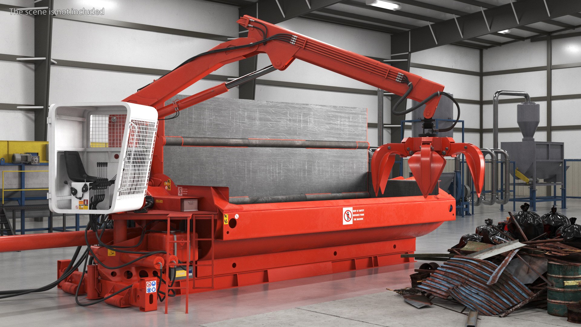 3D Scrap Metal Baler Portable Rigged Model - TurboSquid 2355315