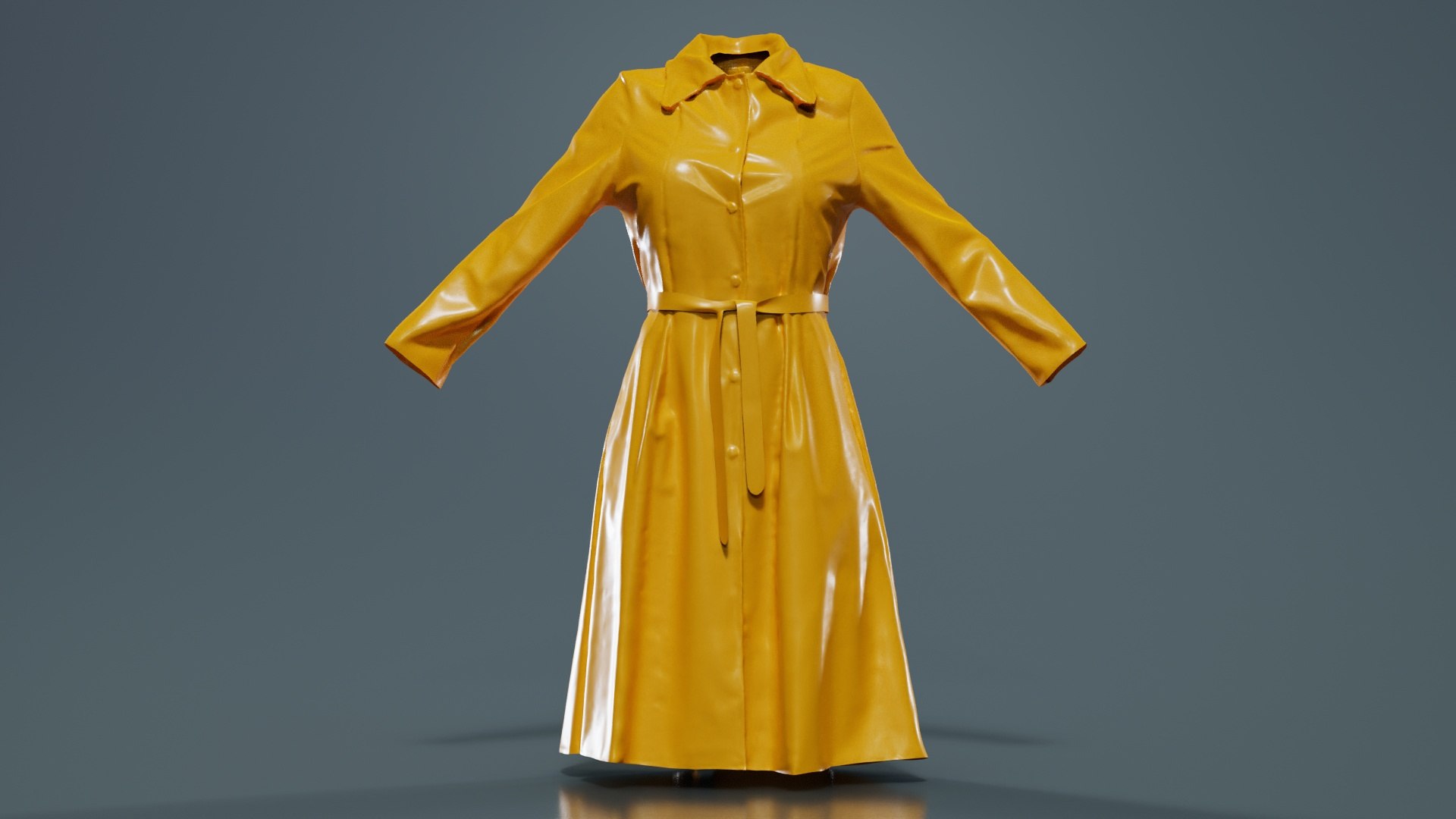 Yellow Transparant Vinyl Raincoat Closed Remastered 3D Model ...