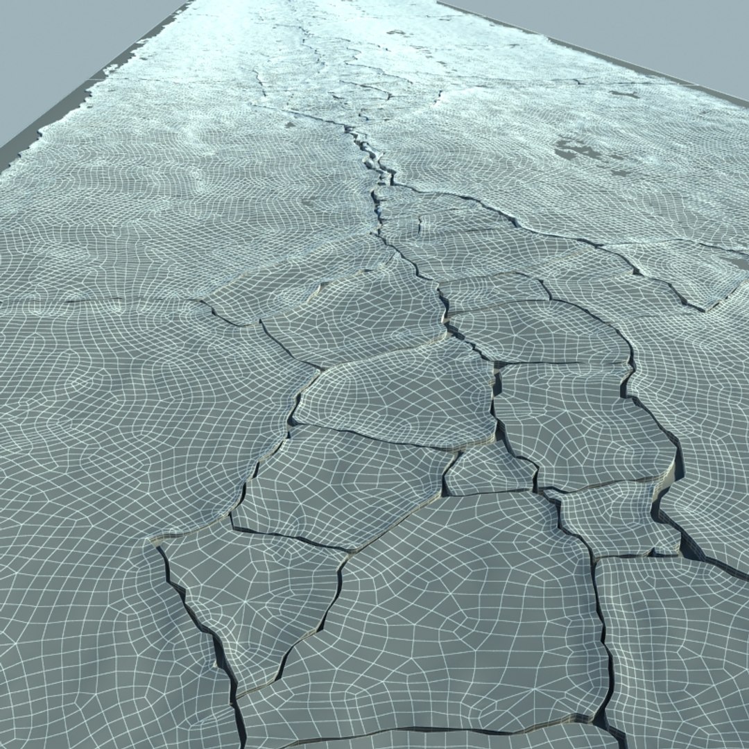 Cracked Asphalt Road 3d Obj