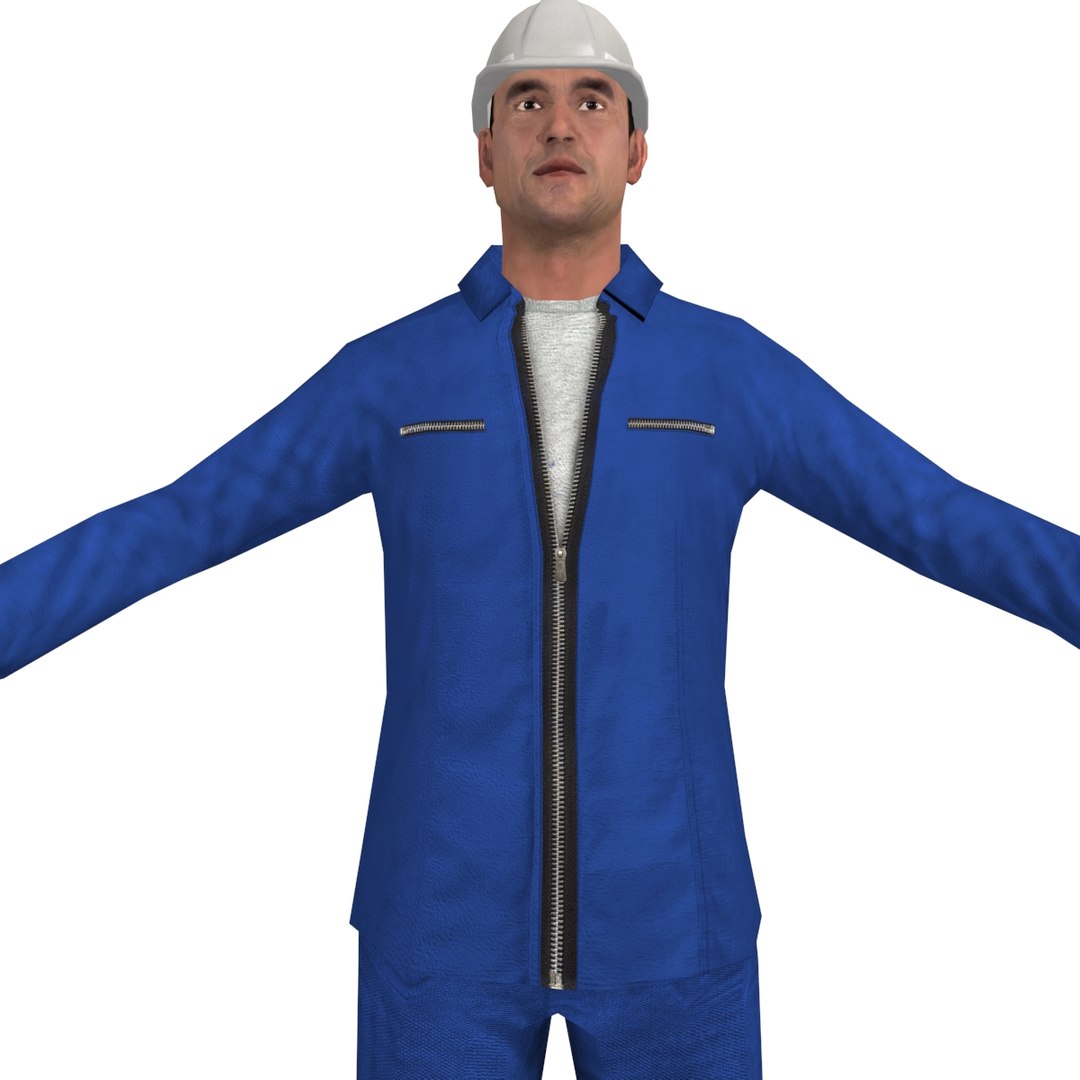 3d Worker Man Model