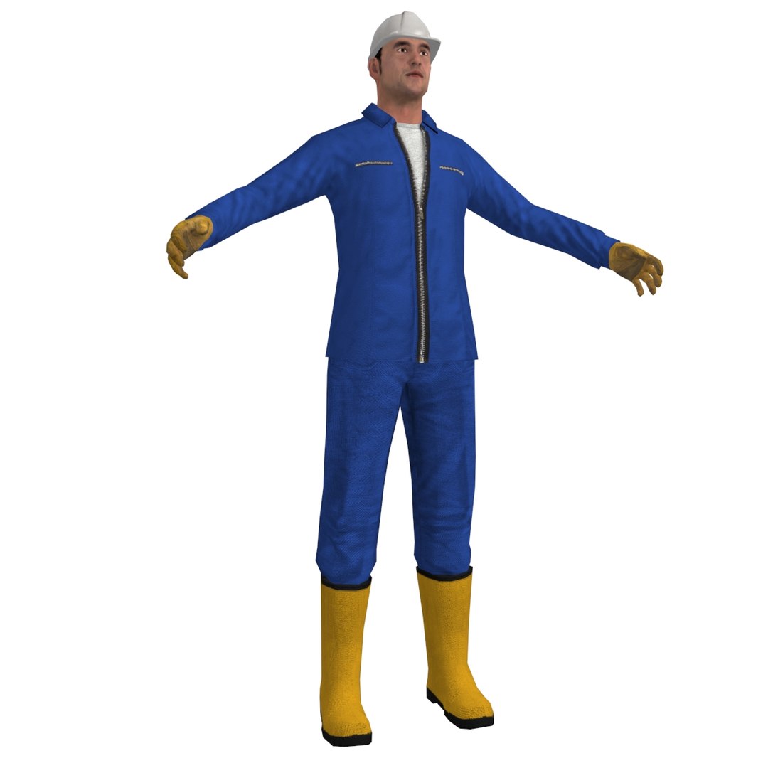 3d Worker Man Model